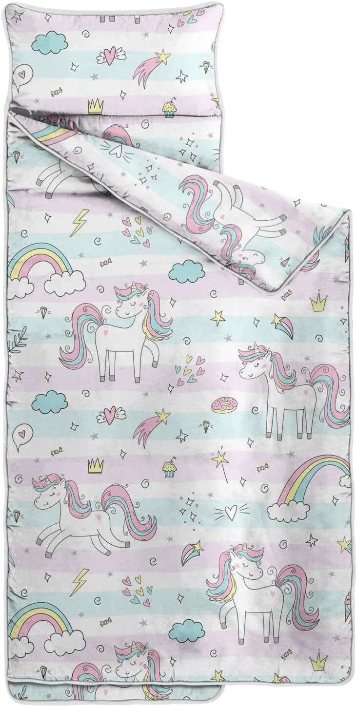 Toddler Nap Mat/Removable Pillow -Space- Carry Handle with Straps ...