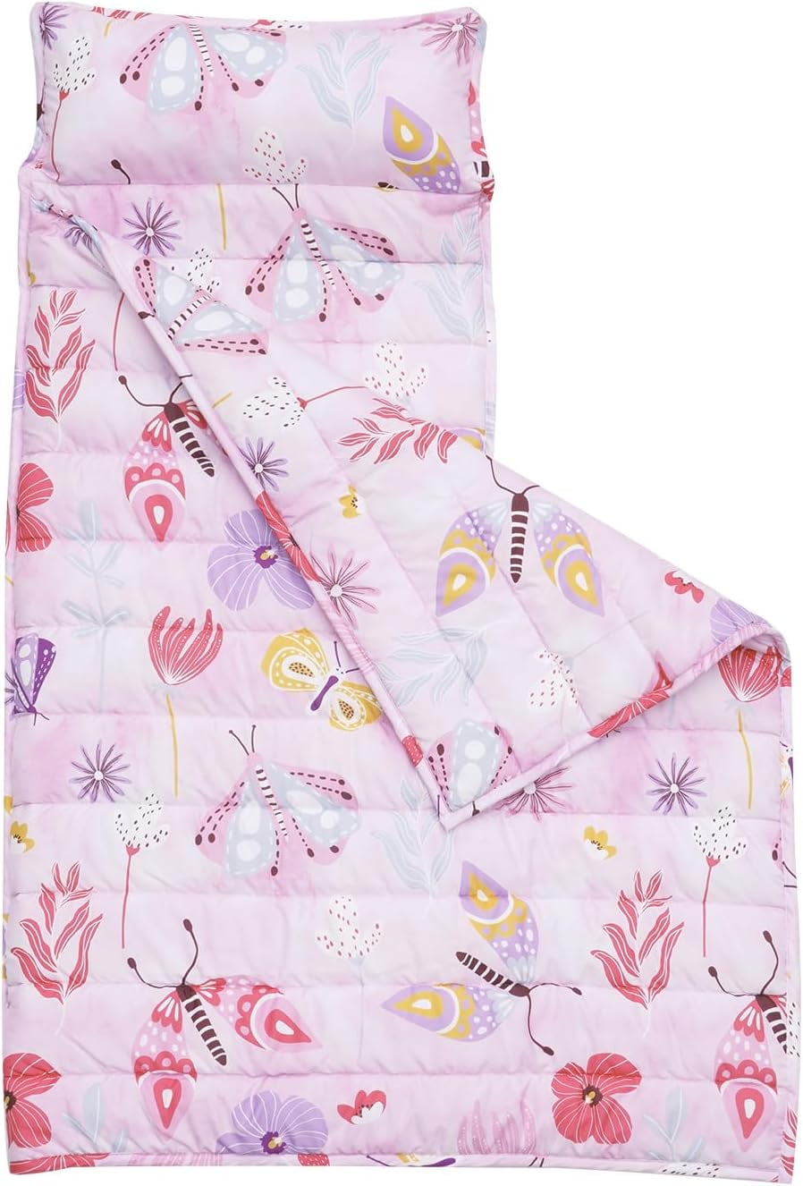 Toddler Nap Mat Set with Removable Pillow, Ultra Soft Slumber Bags for ...