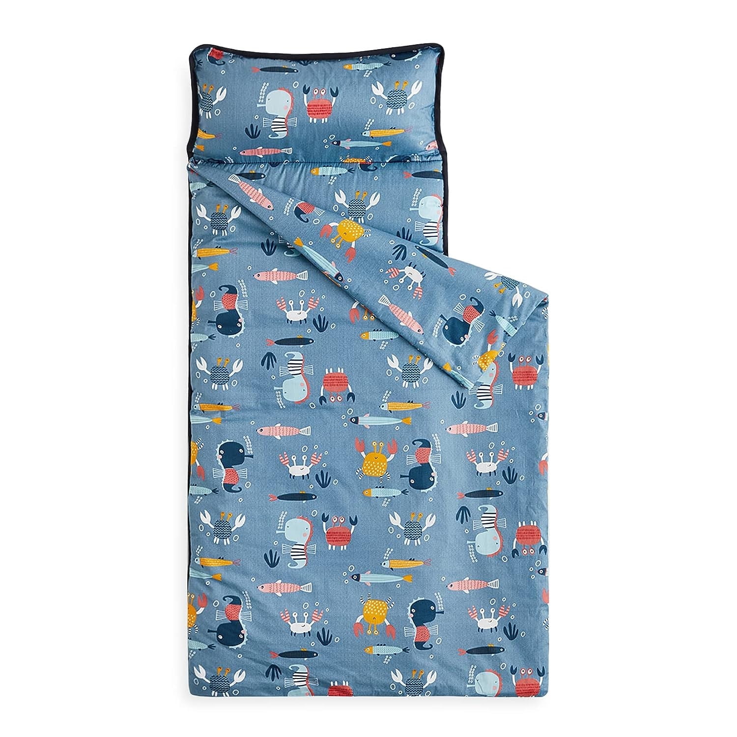 Toddler Nap Mat with Pillow and Blanket, 100% Cotton Fabric, for Kids ...