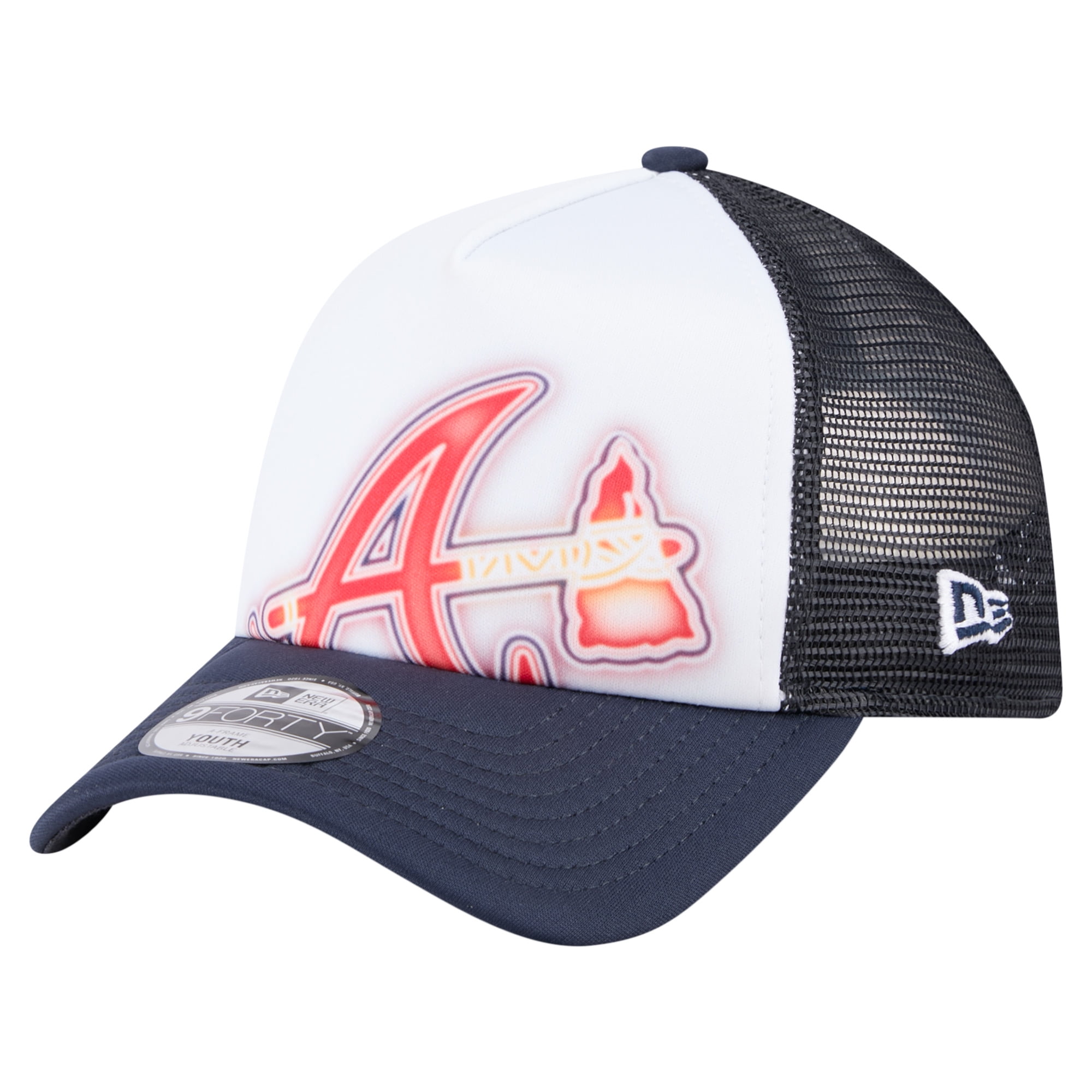 Toddler New Era White/Navy Atlanta Braves Painted A-Frame 9FORTY ...