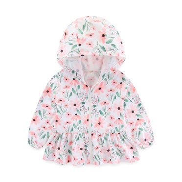 Juebong Toddler Kids Baby Girls Fashion Cute Cartoon Butterfly Pattern Windproof Rain Jacket ...