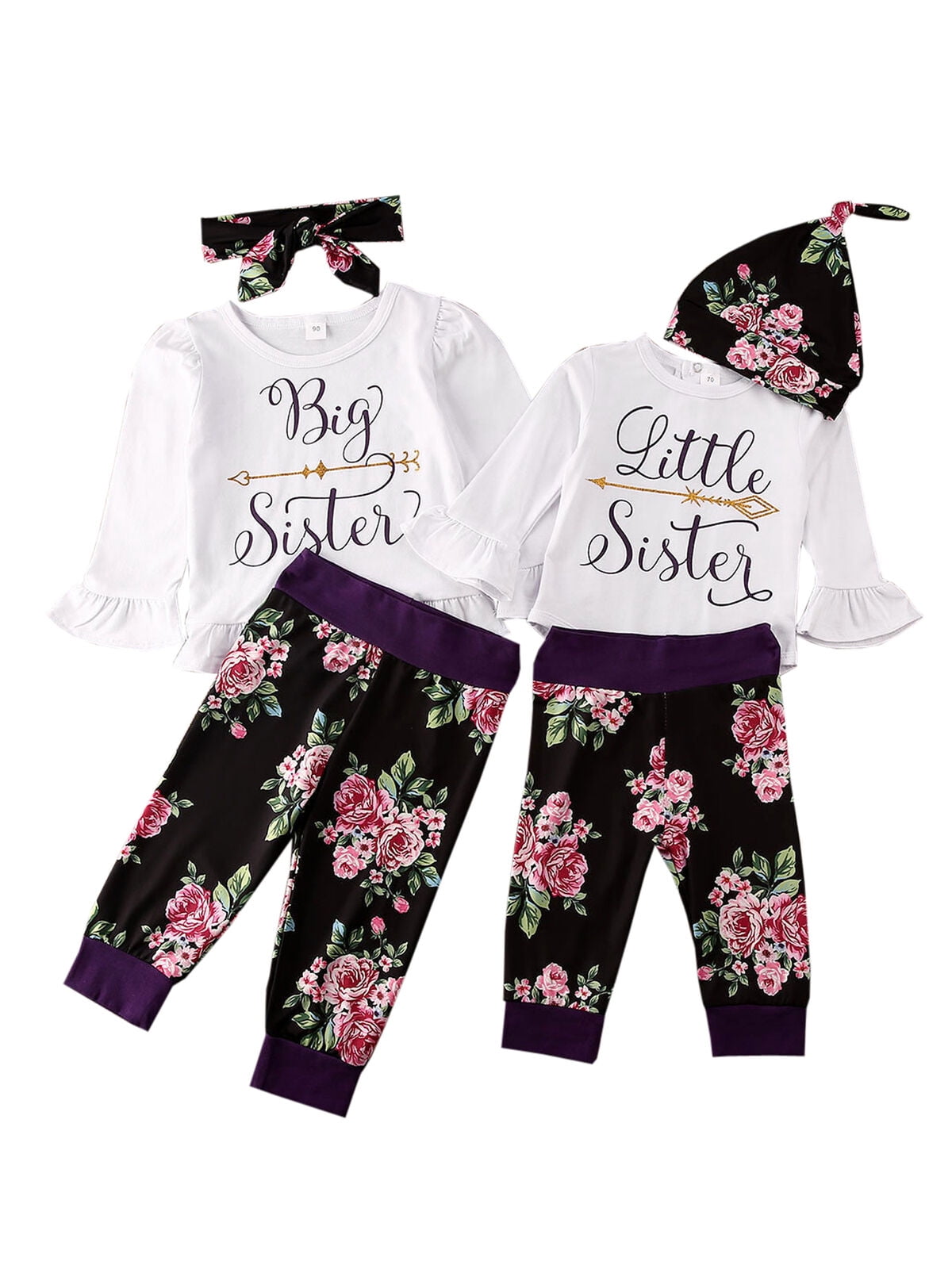 Newborn & Toddler Matching Sister Clothes Set: Big Sister Tops, Little ...