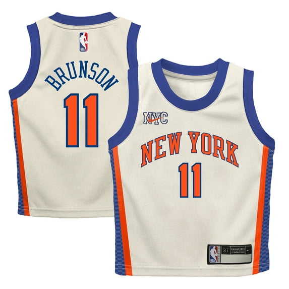Toddler Nike Jalen Brunson Cream New York Knicks 2025/26 City Edition ...