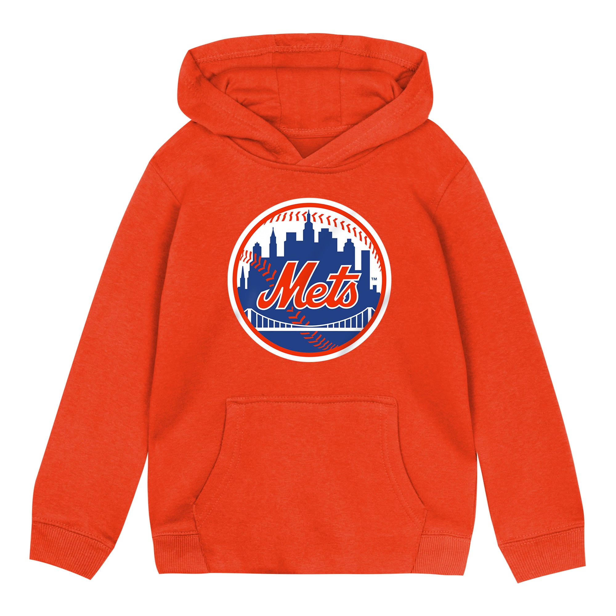 Toddler Orange New York Mets Primary Logo Fleece Pullover Hoodie ...