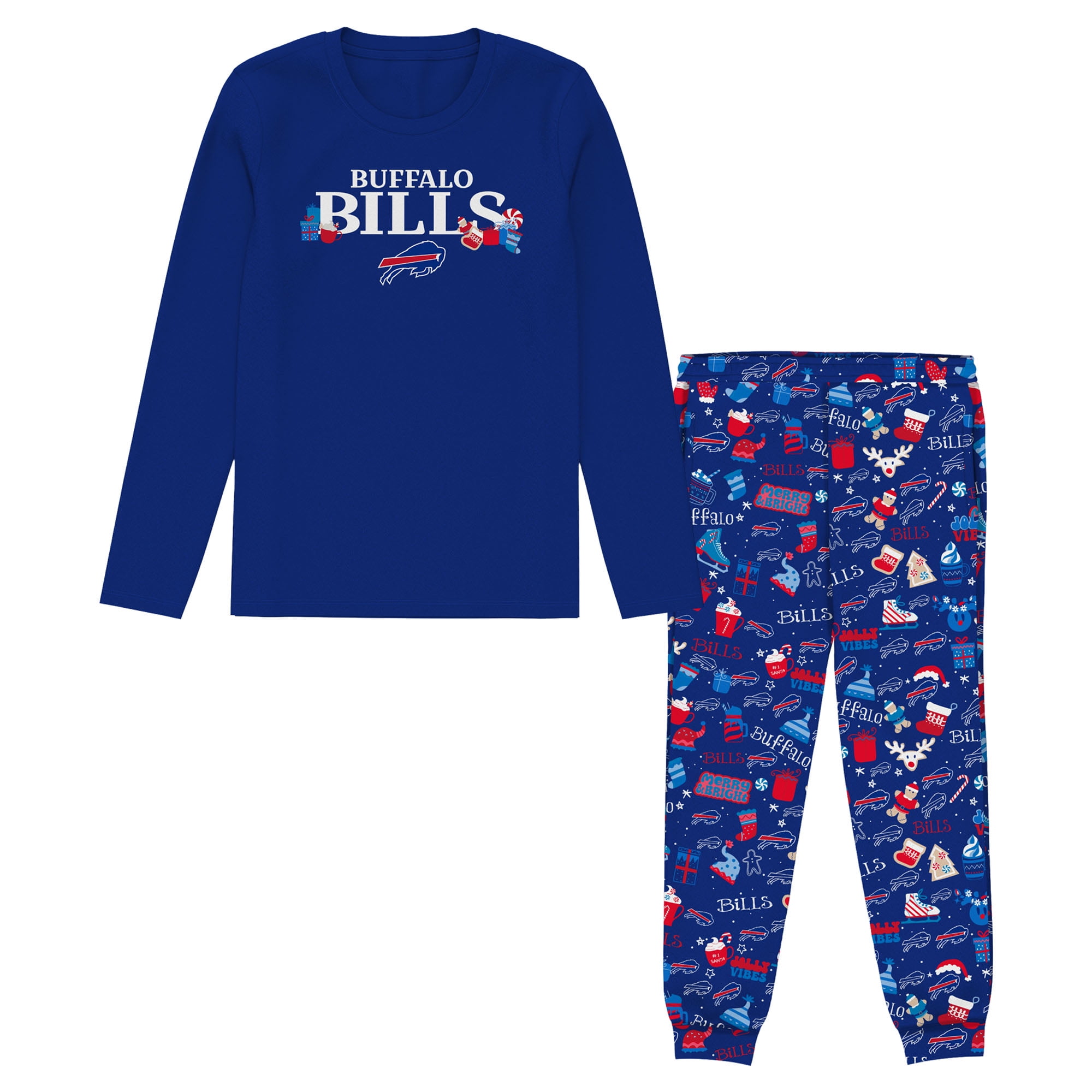 Toddler Outerstuff Royal Buffalo Bills Chestnut Holiday Sleep Set ...
