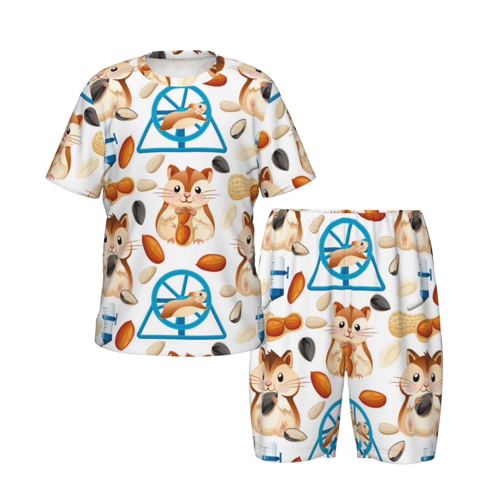 Toddler Pajamas Set - Cartoon Cute Hamster Nut Peanut 2 pcs Short Baby ...