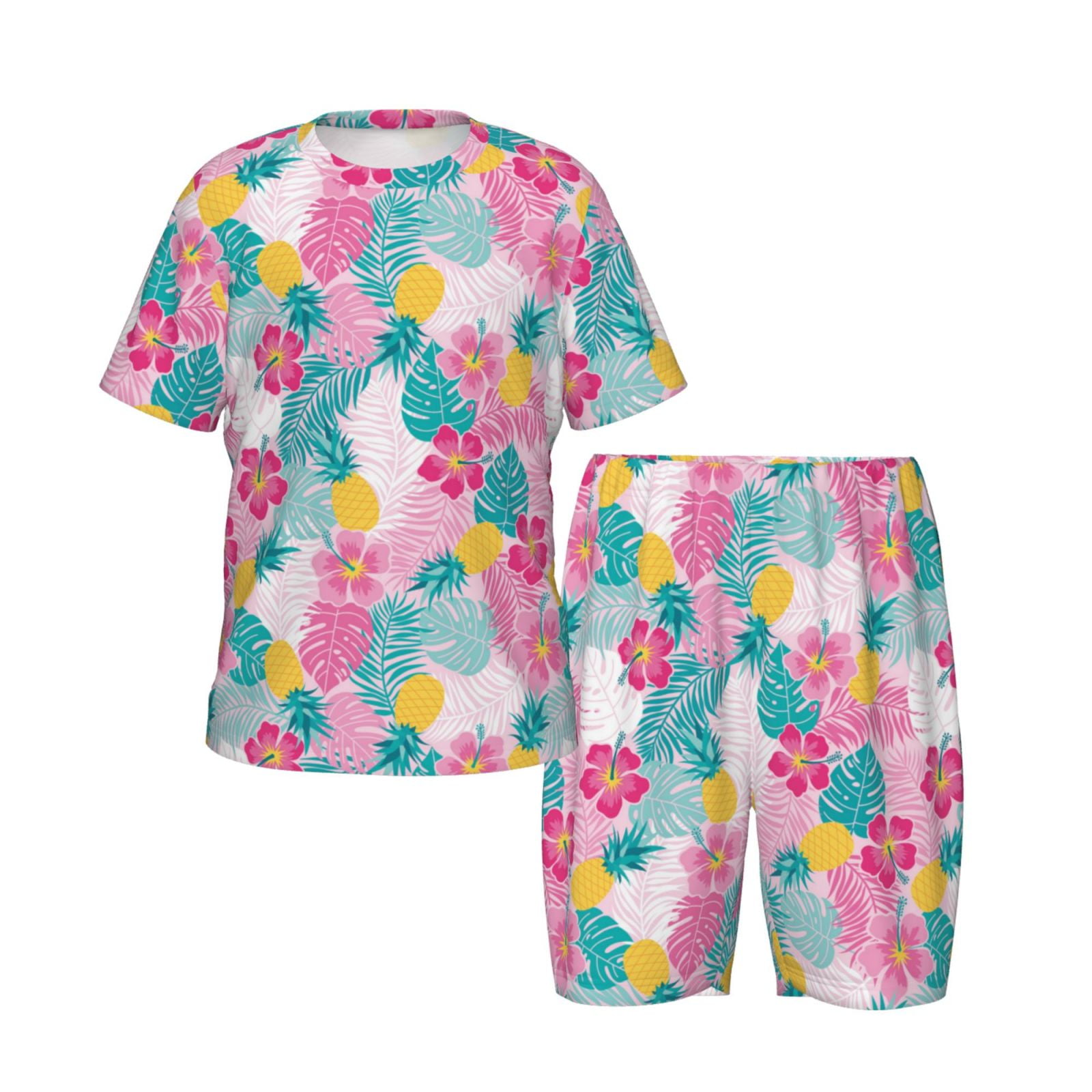 Toddler Pajamas Set - Cute Pineapple Colorful Flower 2 pcs Short Baby ...