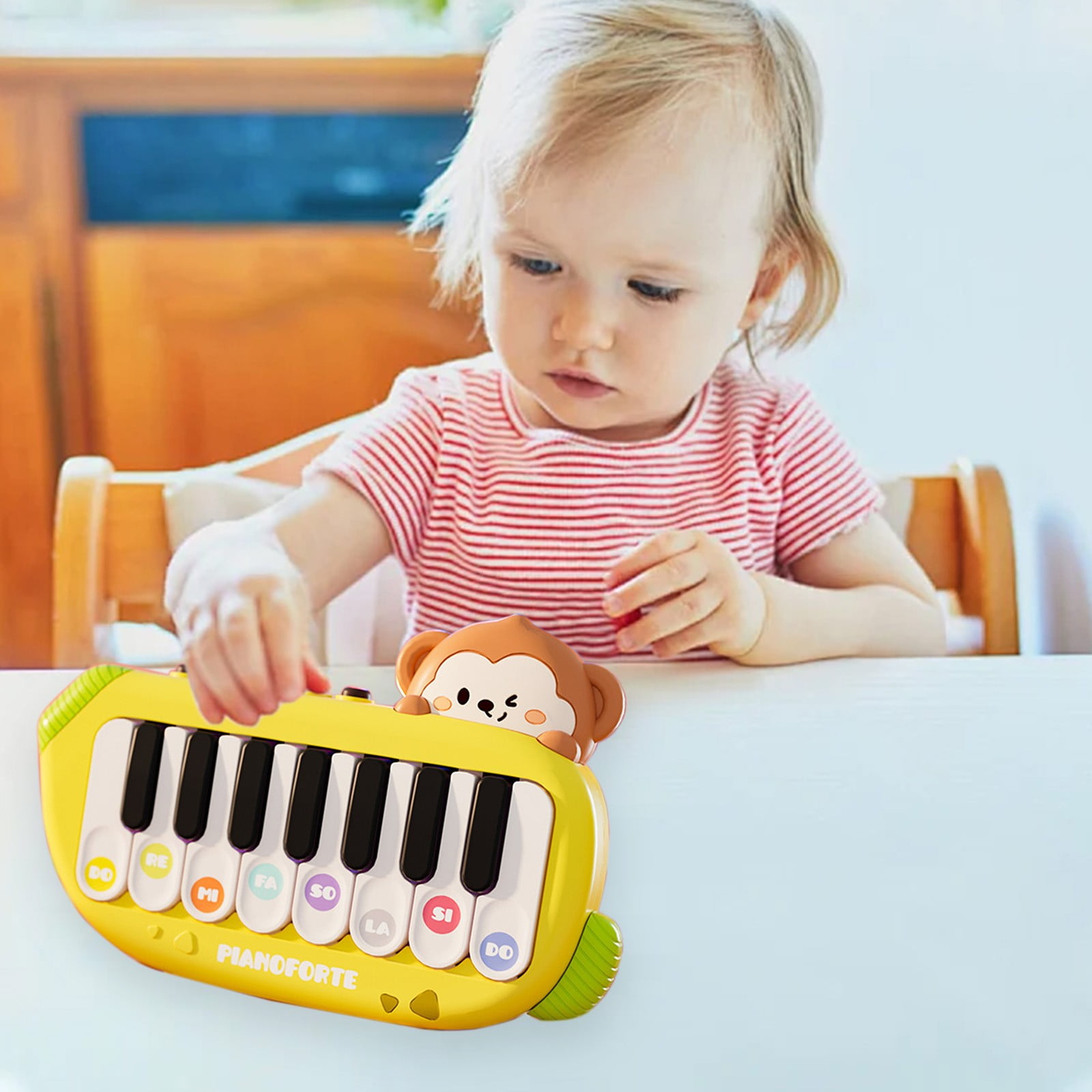 Toddler Piano Toy - 3 Instrument Sounds w/ Light-Up Keys & Portable ...