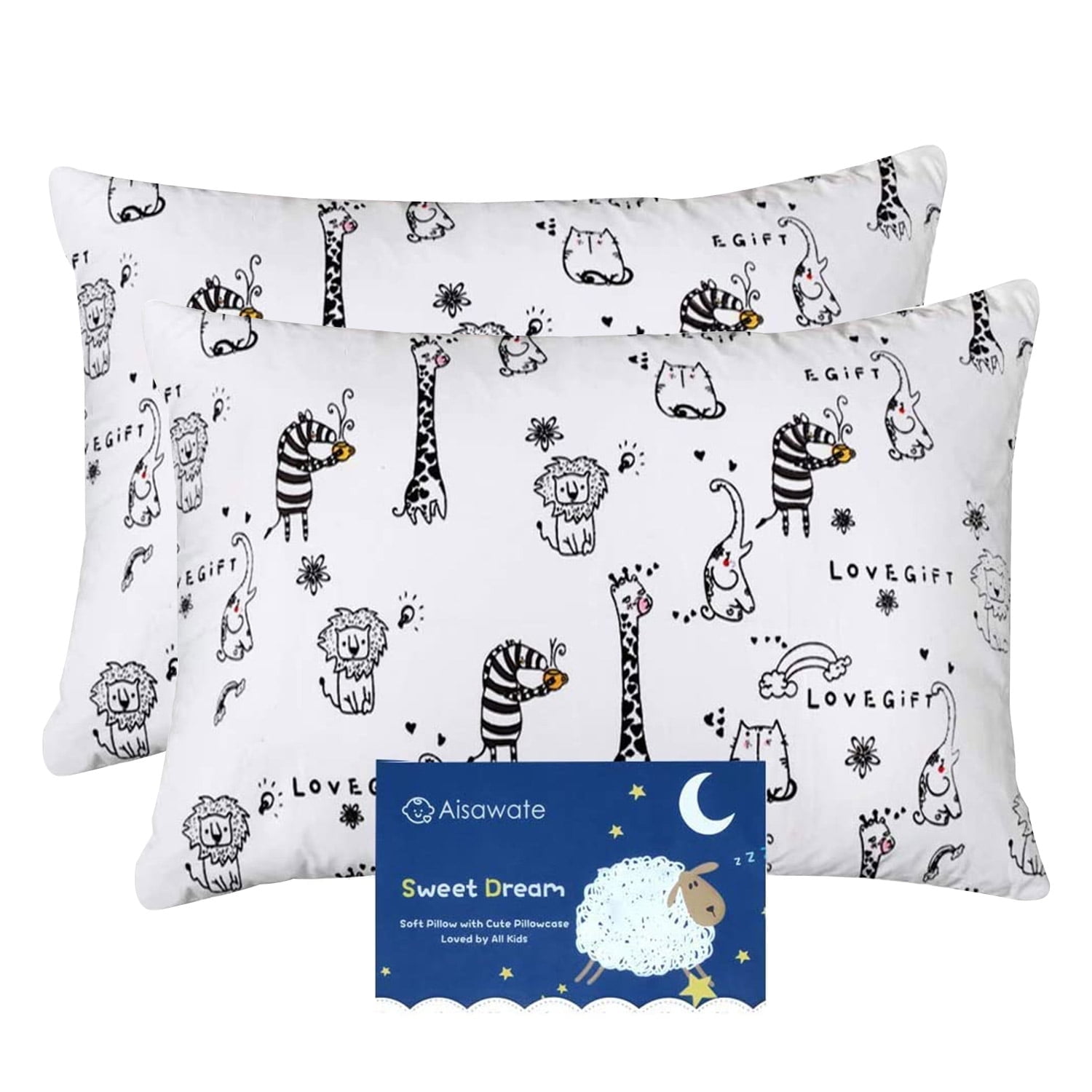 Toddler Pillowcases 14x19 Fits 13 x 18 inch and 12x 16 inch Kids Pillow ...