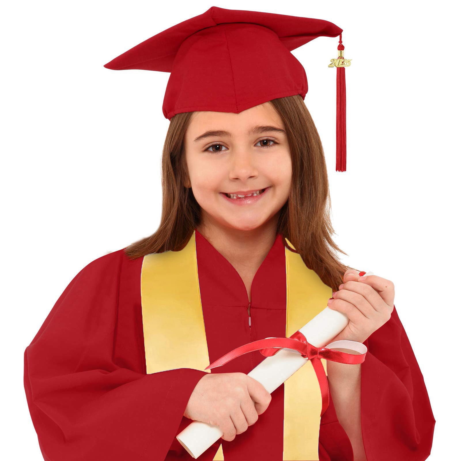 Toddler Preschool Graduation Cap and Gown with Tassel Red Cap and Gown ...