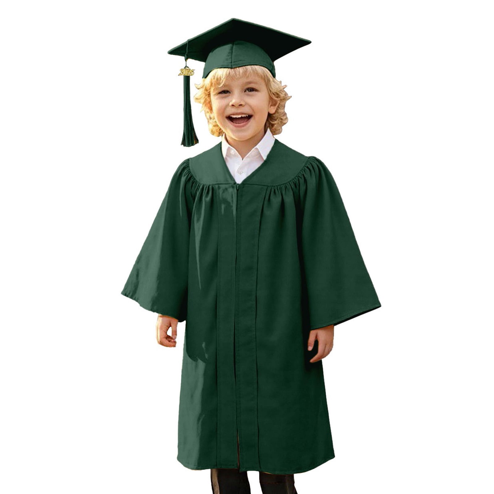 Toddler Primary School Graduation Cap and Gown with Tassel Green Cap ...