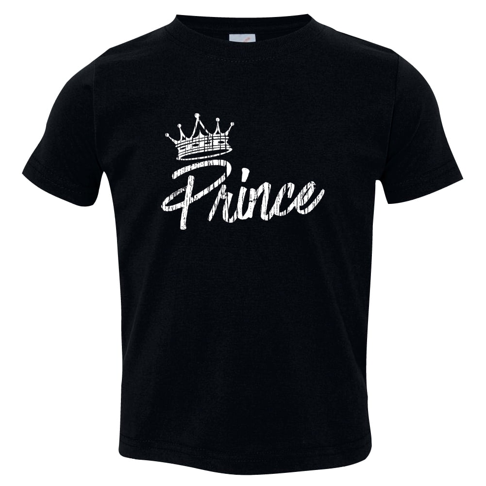 Toddler Prince Tee Shirt, Prince Shirt with Crown, Includes Black Size ...