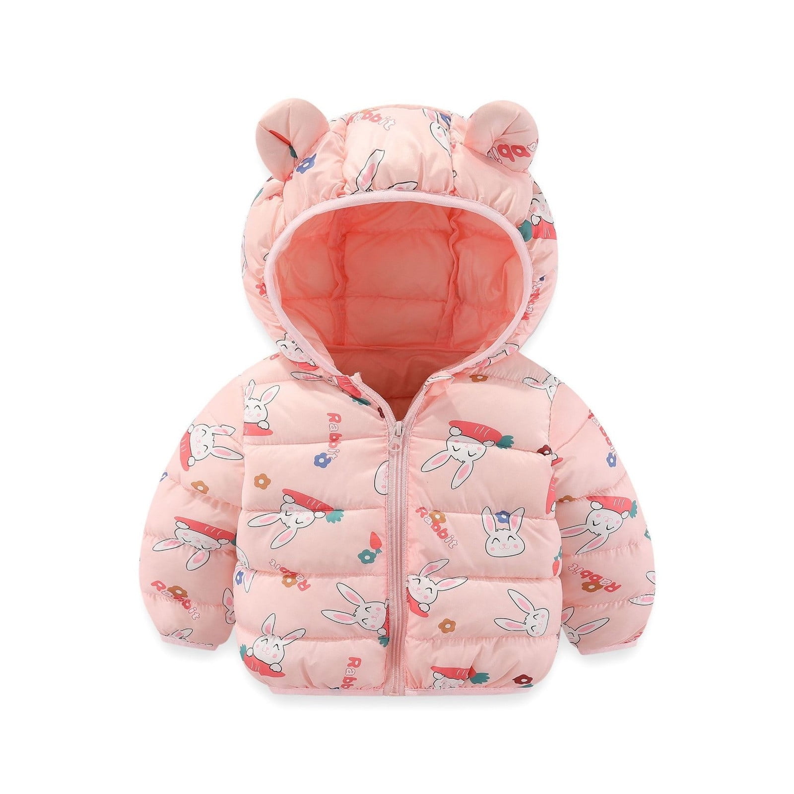 Toddler Puffer Coat Toddler Winter Coat Cute Bear Ears With Hoods Lightweight Puffer Jacket for ...