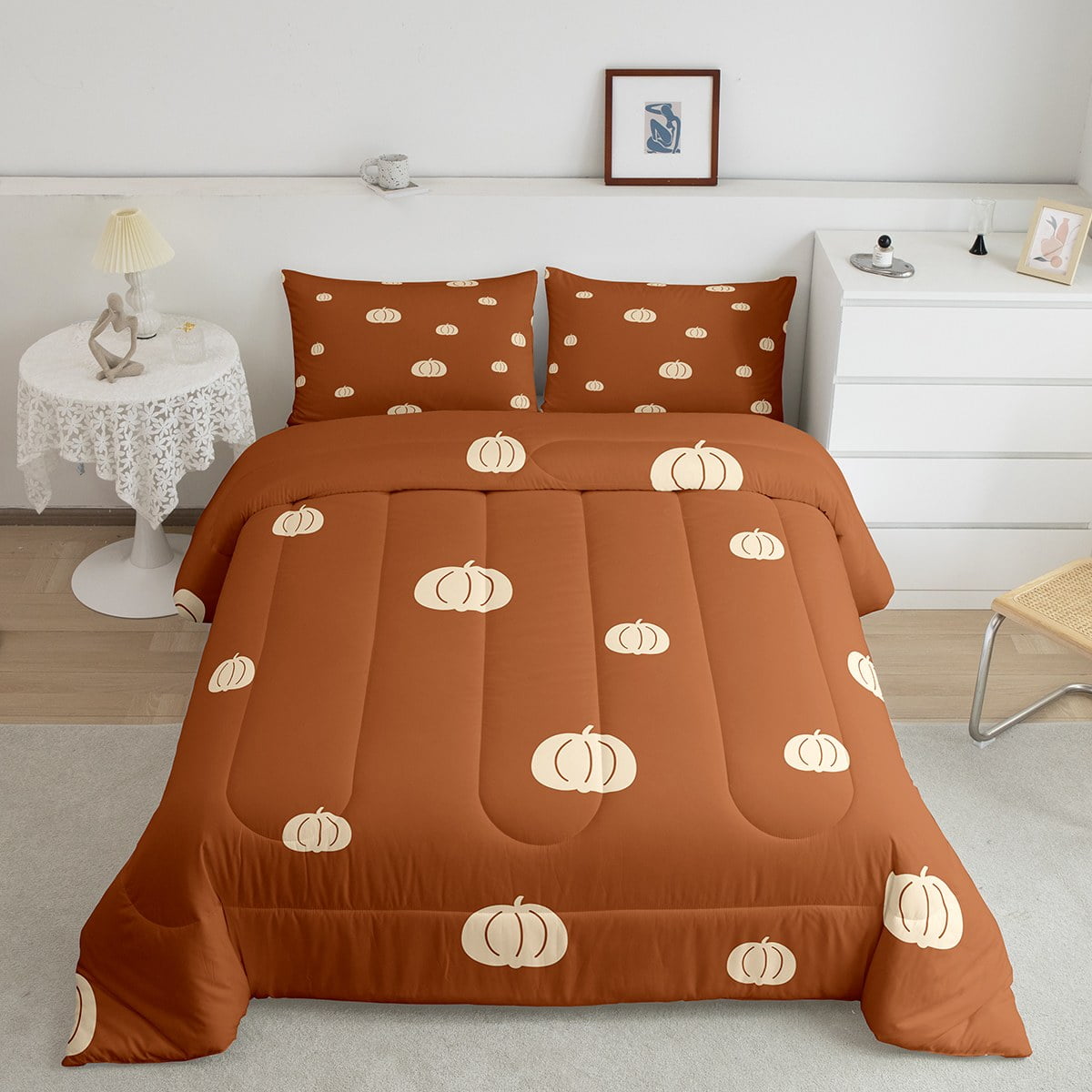 Pumpkin Decor Bedding Comforter Sets Youth, Autumn Harvest Theme ...