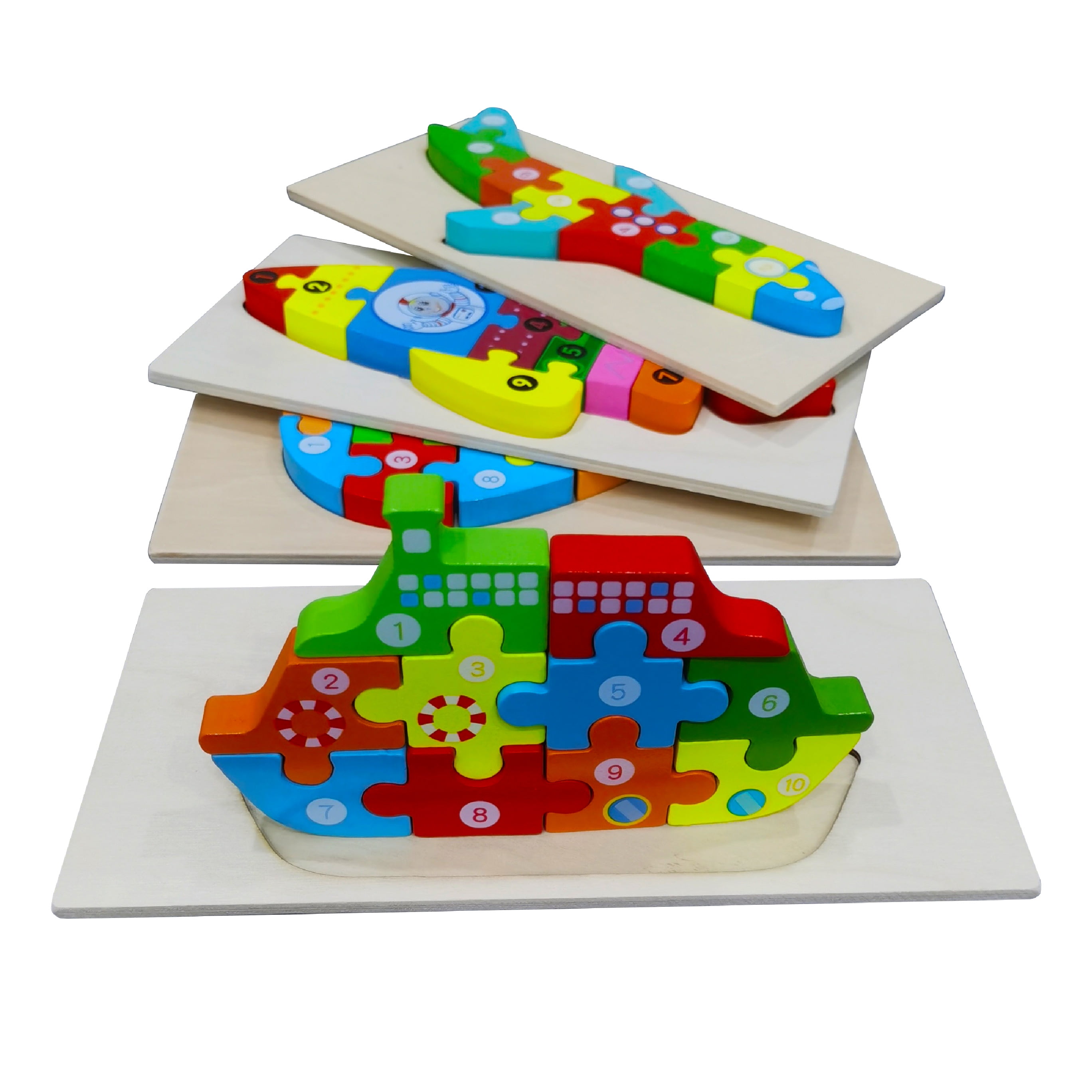 Toddler Puzzles,Set of 4,Wooden Jigsaw Puzzle Toys for 2 3 4 5 Year Old ...