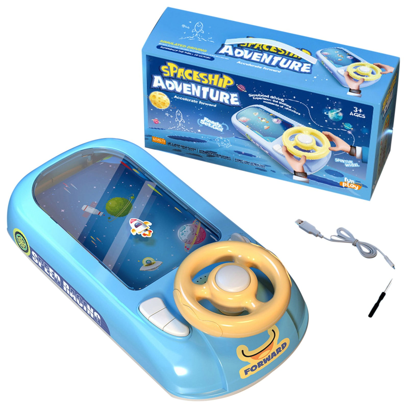 Toddler Racing Adventure Car, Musical Steering Wheel Toy with Sound ...