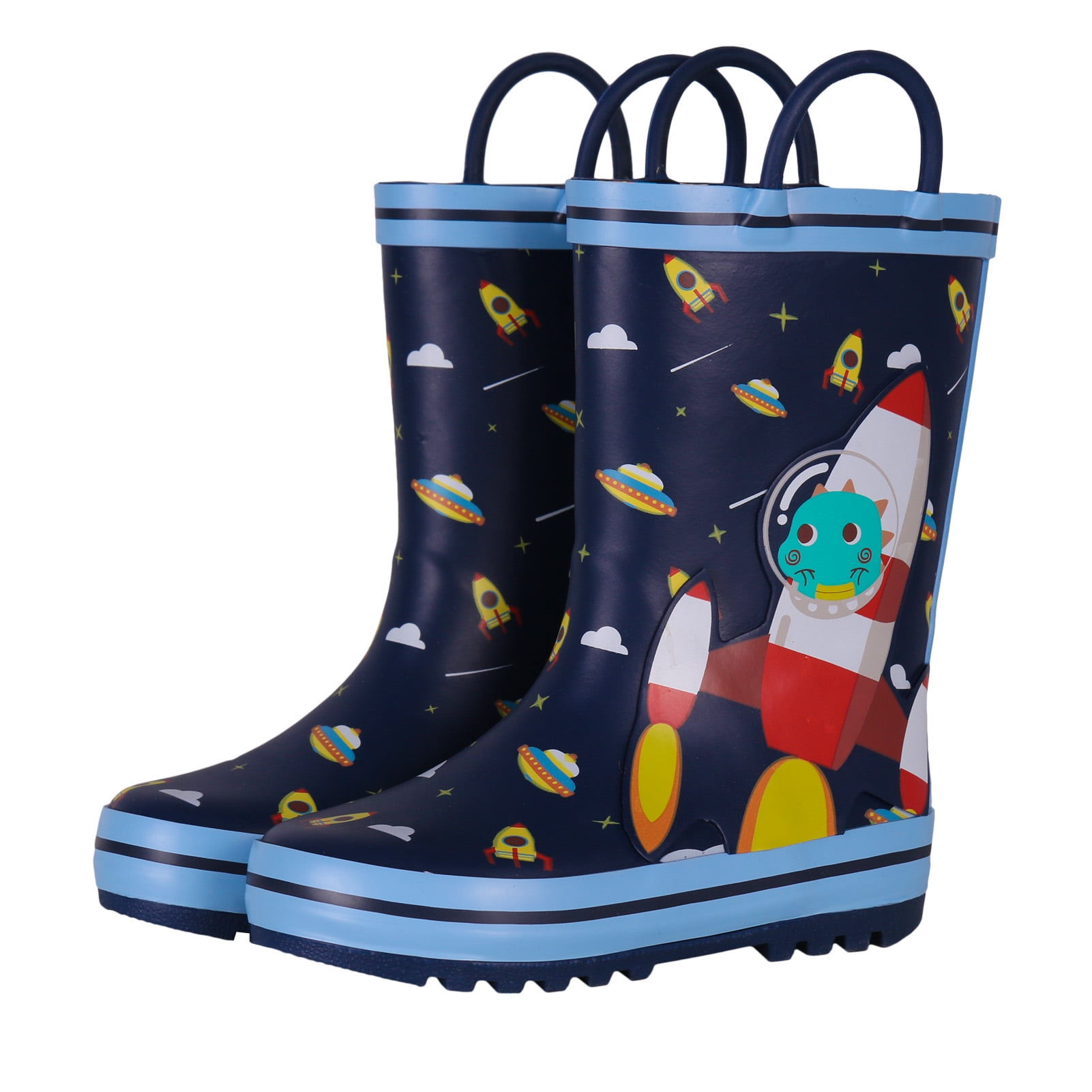 Toddler Rain Boots Kids Waterproof Printed Boys Girls Natural Rubber ...