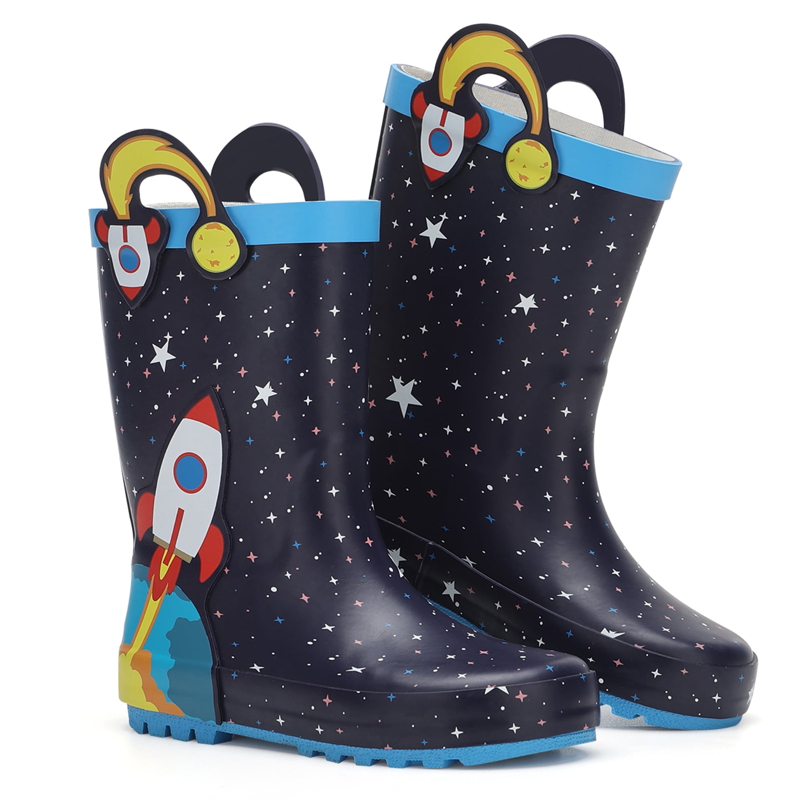 Toddler Rain Boots Kids Waterproof Rubber Boots for Boys and Girls with ...