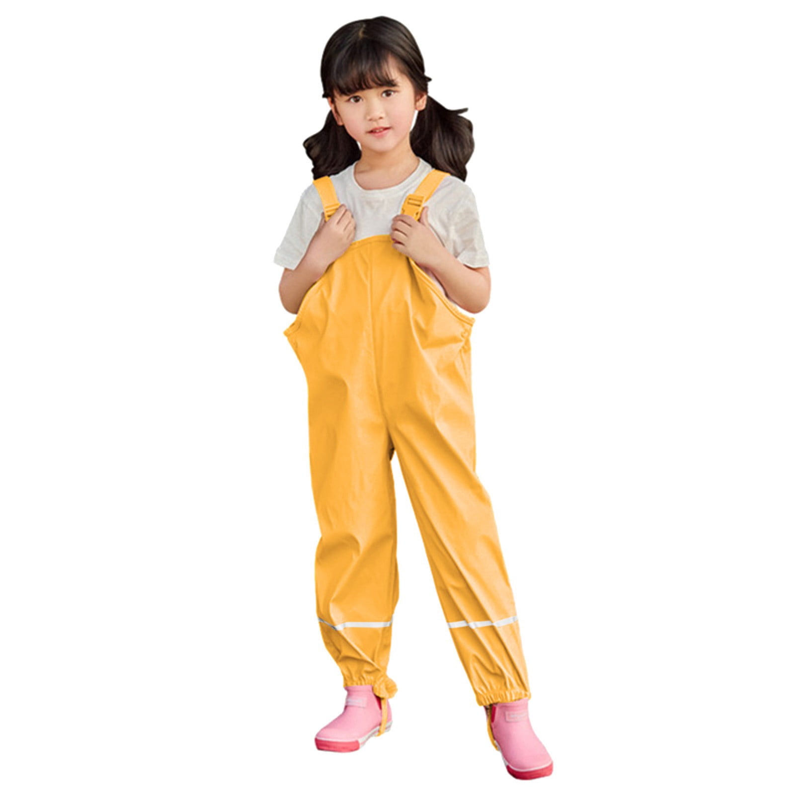 Toddler Rain Pants Mud Proof Rain Suspender Trousers Toddler Bib ...
