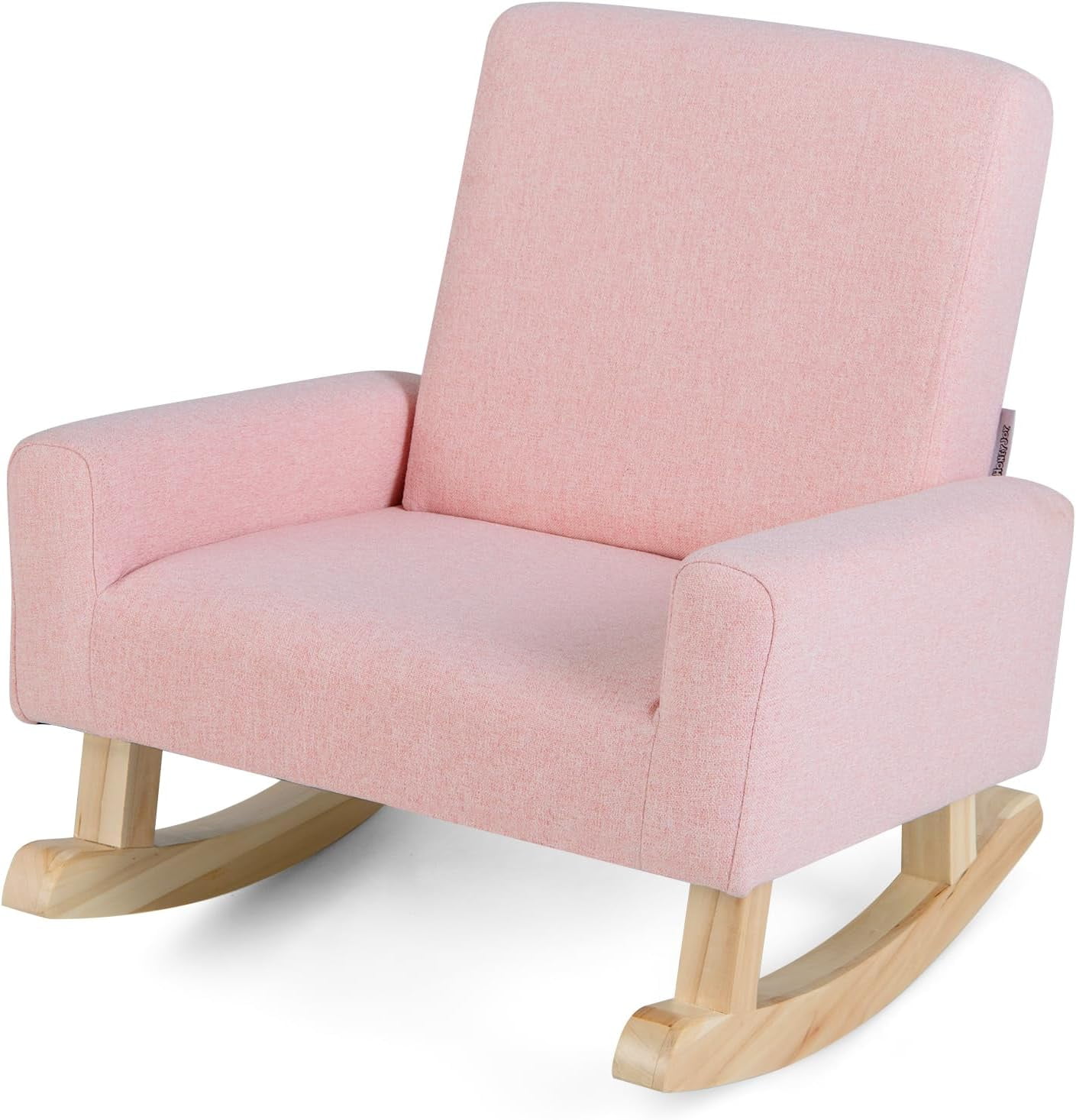 Toddler Rocking Chair, Kids Rocker Chair with Solid Wood Legs & Linen ...