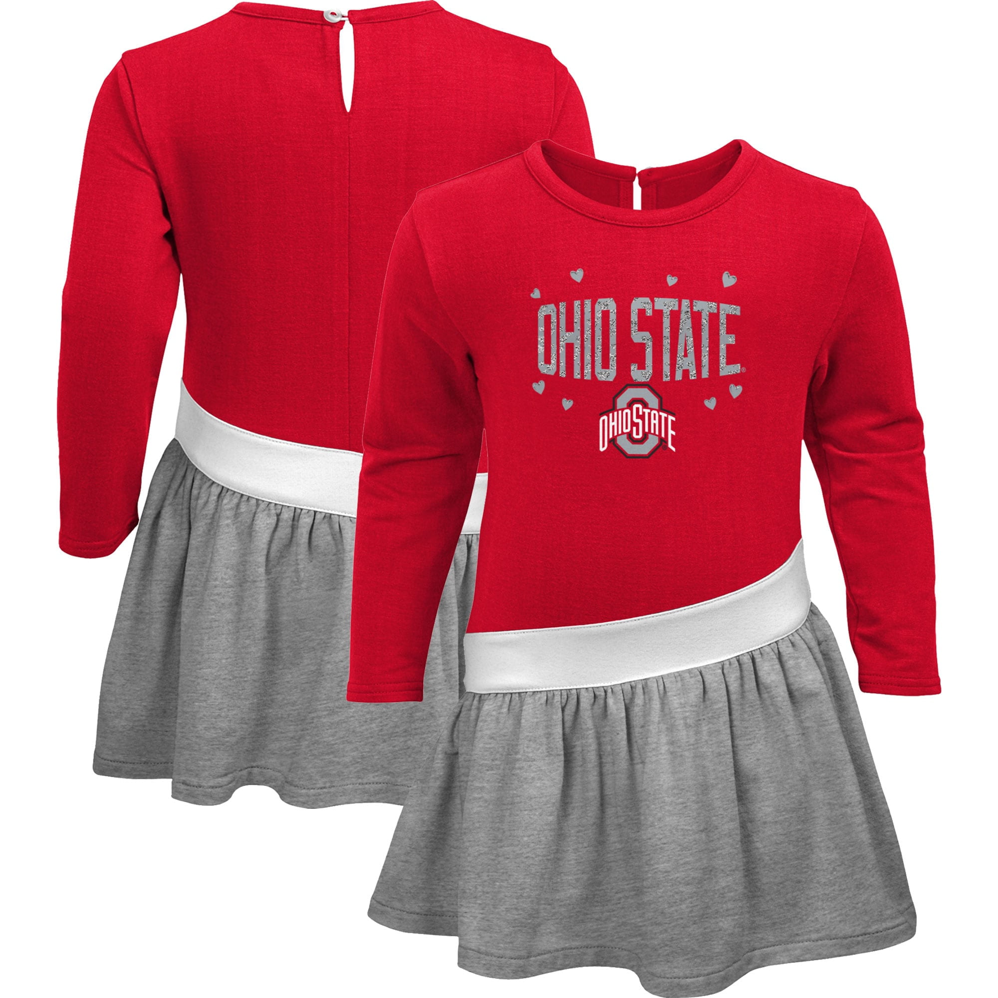Toddler Scarlet Ohio State Buckeyes Heart to Heart French Terry Dress ...