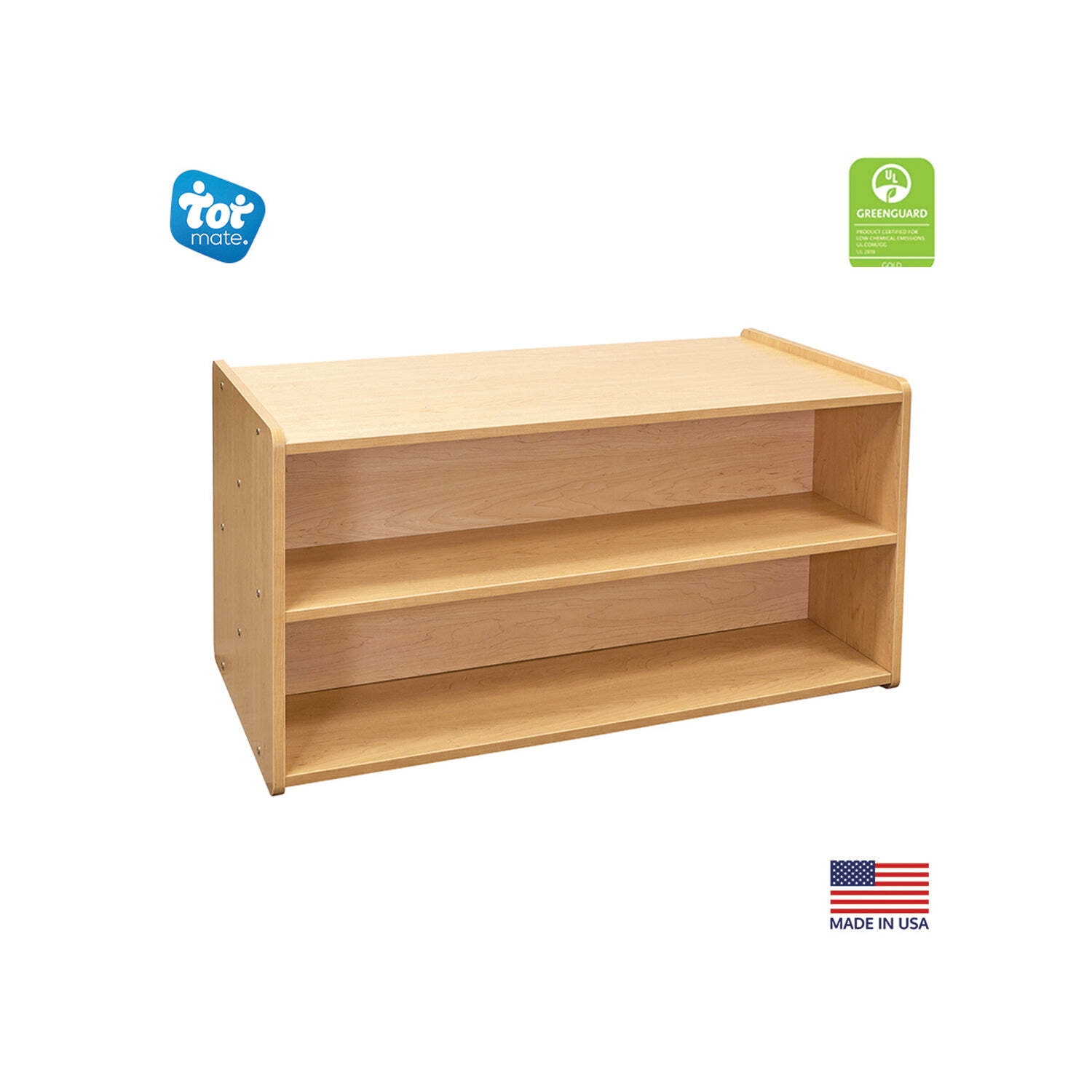 Toddler Shelf Storage Double Sided, Shelves/Bookshelf, 46" Wide, Maple ...
