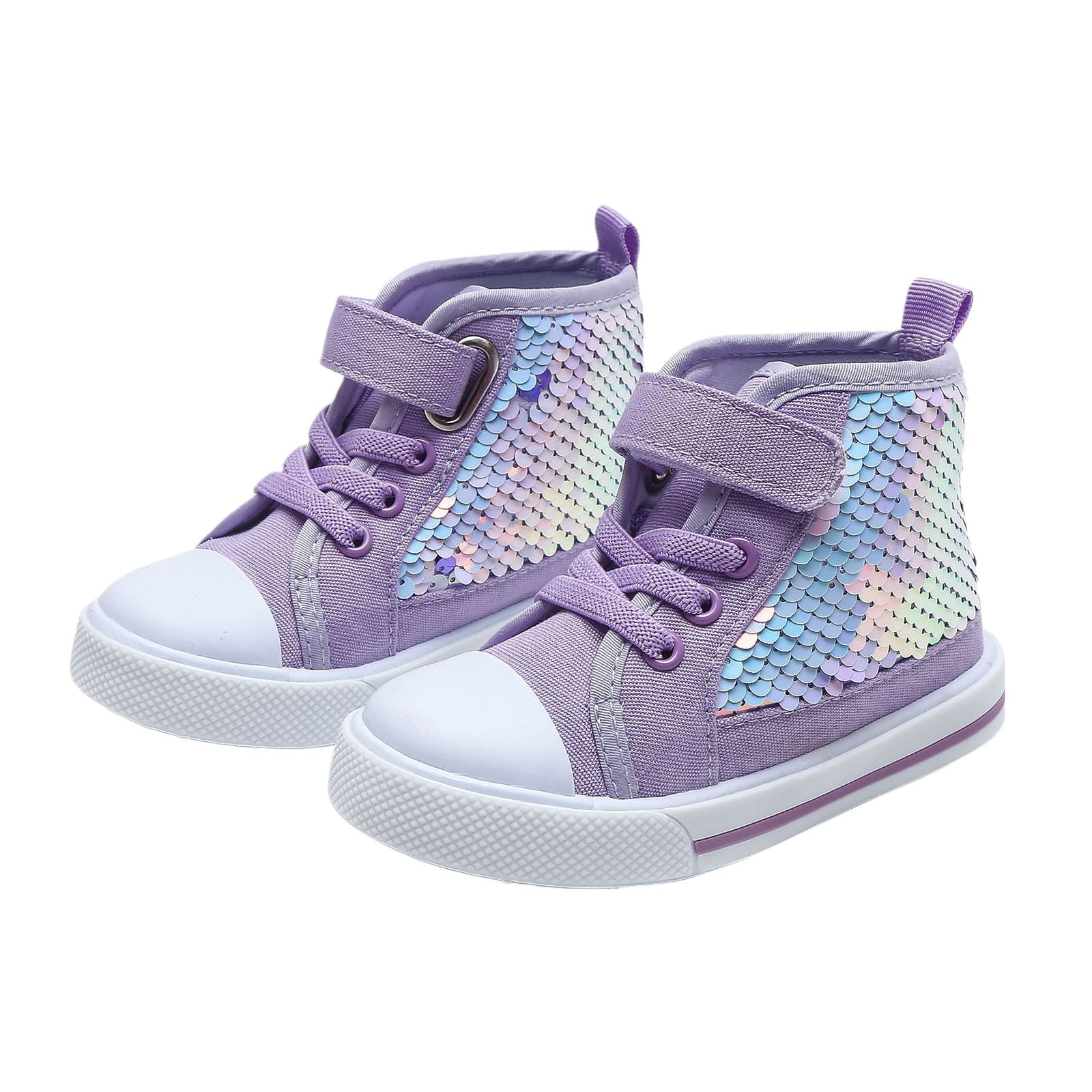 Toddler Shoes Girl High Top Trend Sequin Princess Shoes Buckle Casual ...
