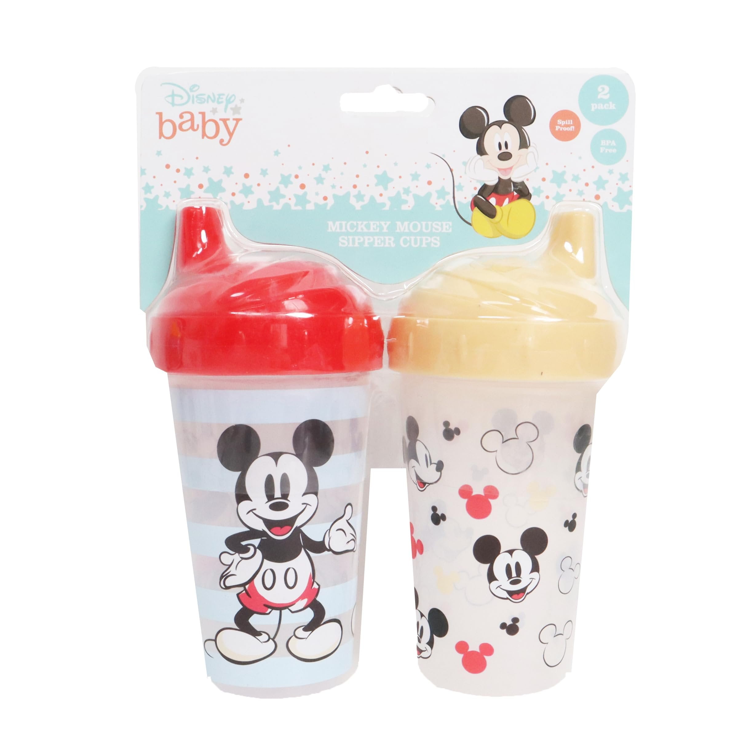 Toddler Sippy Cups for Boys 10 Ounce Mickey Mouse Sippy Cup Pack of Two ...