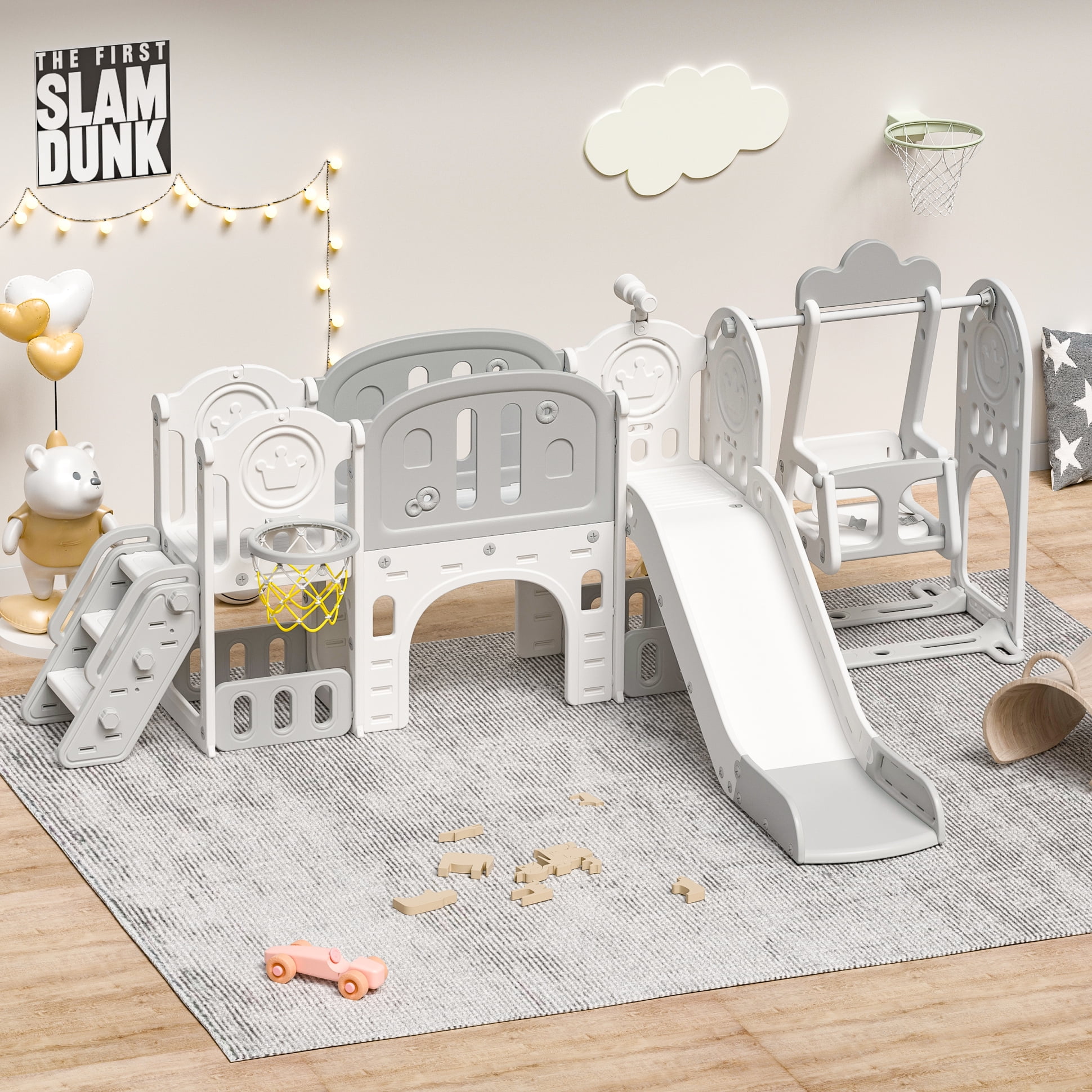 Toddler Slide, 11 in 1 Kids Indoor Slide for Toddler 1-4, Outdoor ...