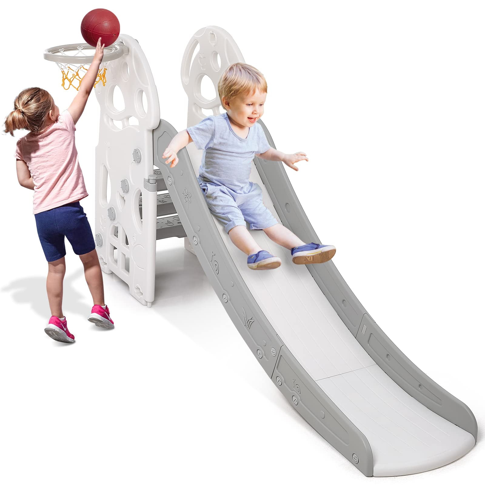 Toddler Slide - 4 in 1 Slide for Kids with Extra Long Slipping Slope ...