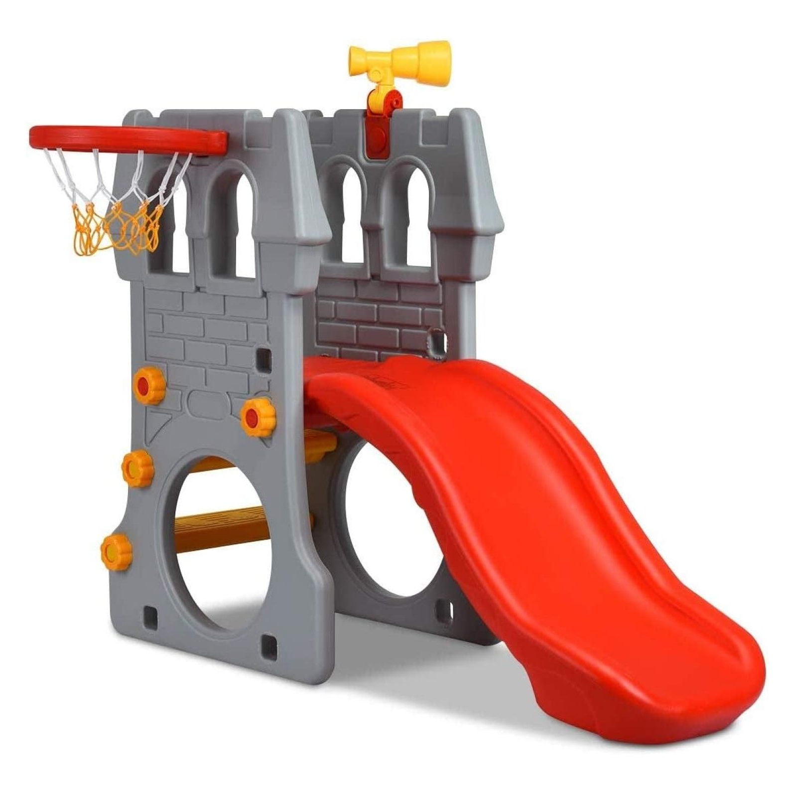 Toddler Slide, 5 in 1 Kids Climber Slide Playset w/Basketball Hoop ...