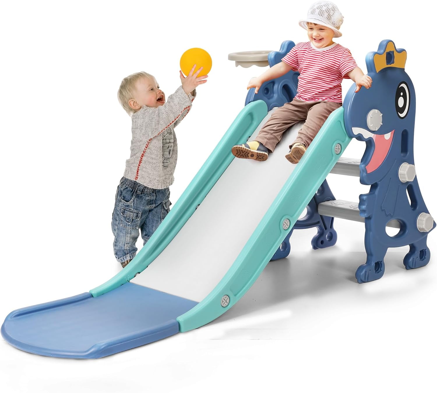 Toddler Slide for Age 1-3 Baby Indoor Outdoor Playset Plastic Foldable ...