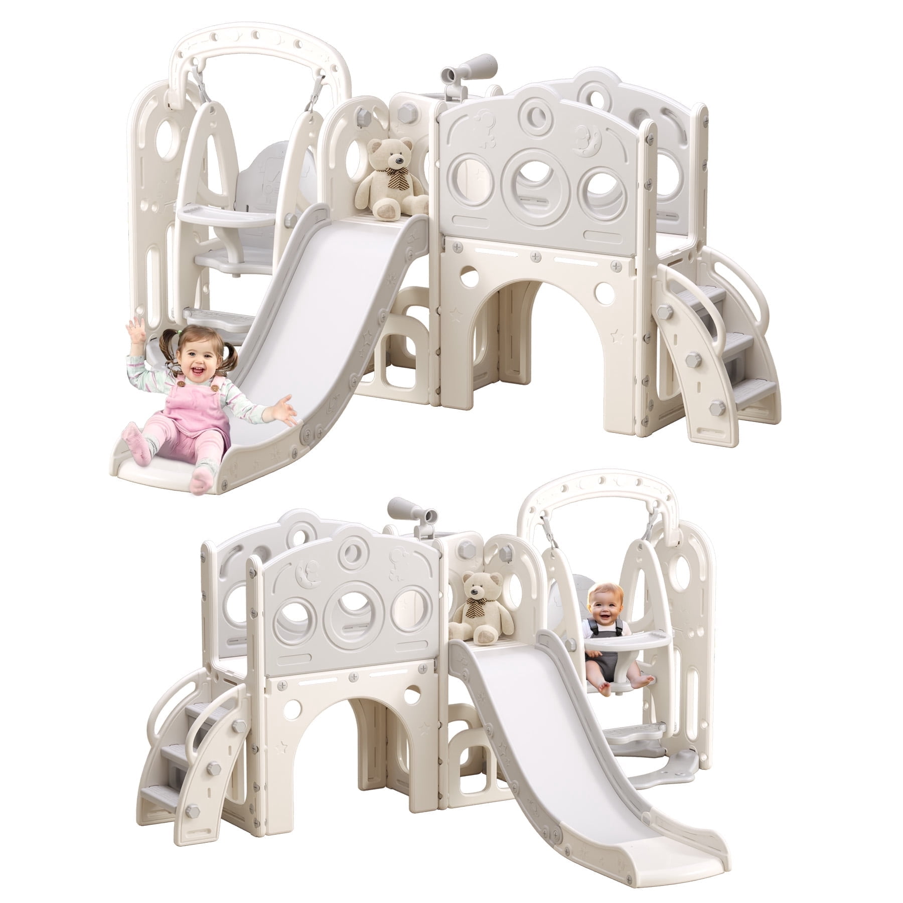 Toddler Slide, Kids Swing and Slide for Toddlers Outdoor Indoor Playset ...