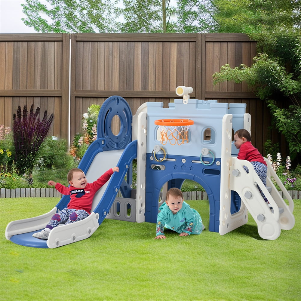 Toddler Slide Set Kids Slide Outdoor Indoor Playground Pirate Ship ...