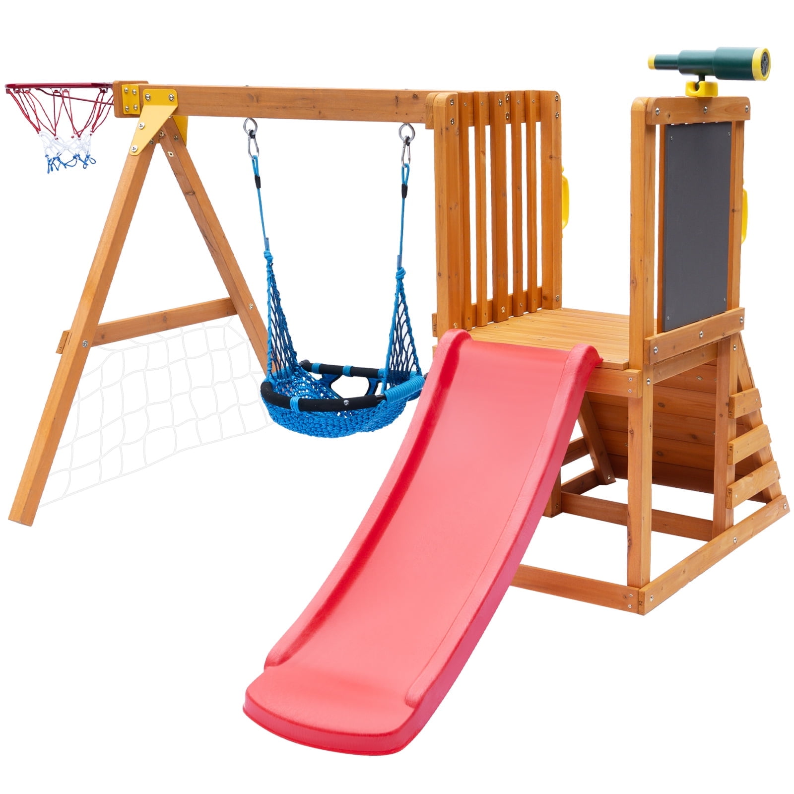 Toddler Slide and Swing Set with Basketball Hoop for Kids 1-3, Toddler ...