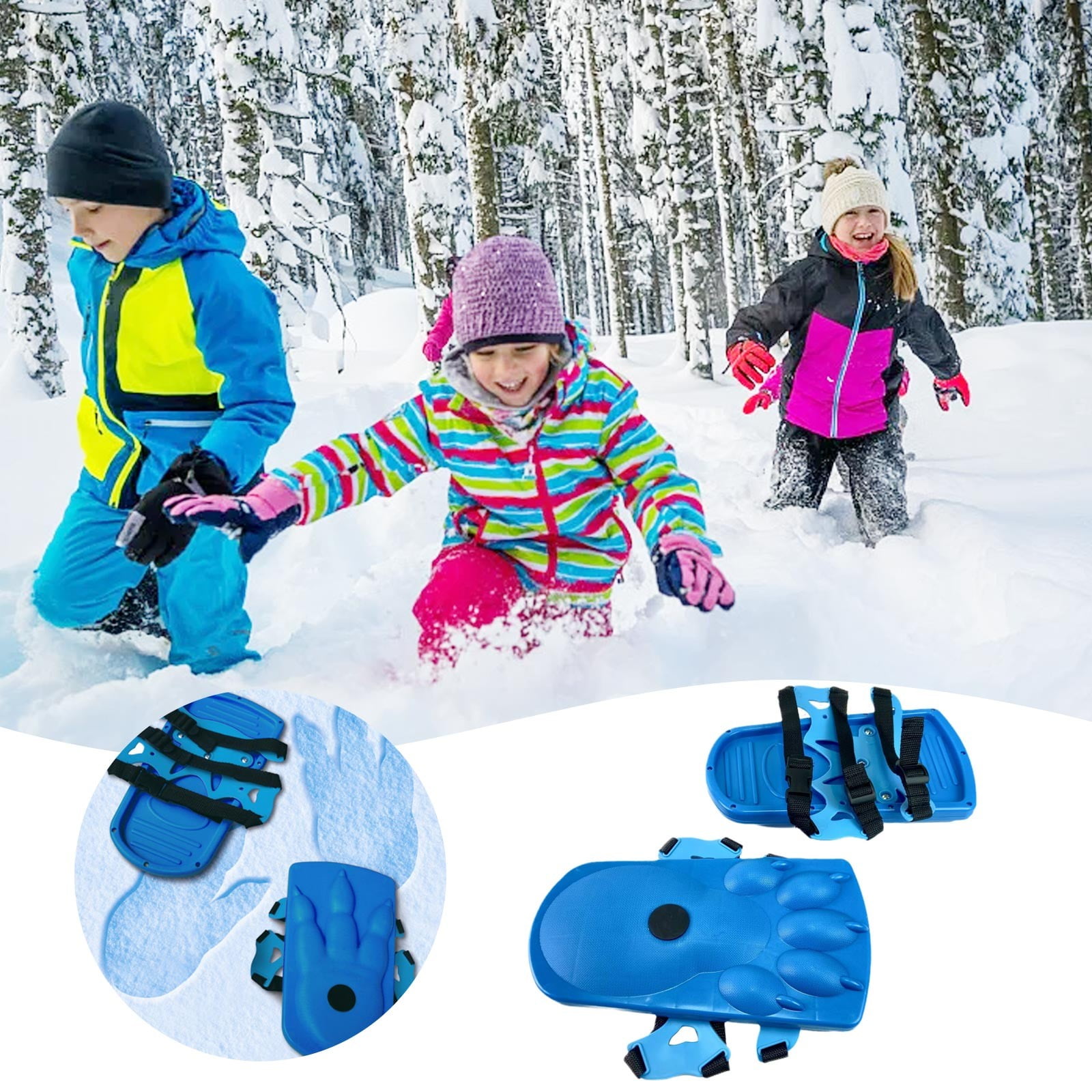 Toddler Snow Prints Snowshoes Cute Animal Foot Print Winter Snowshoes ...