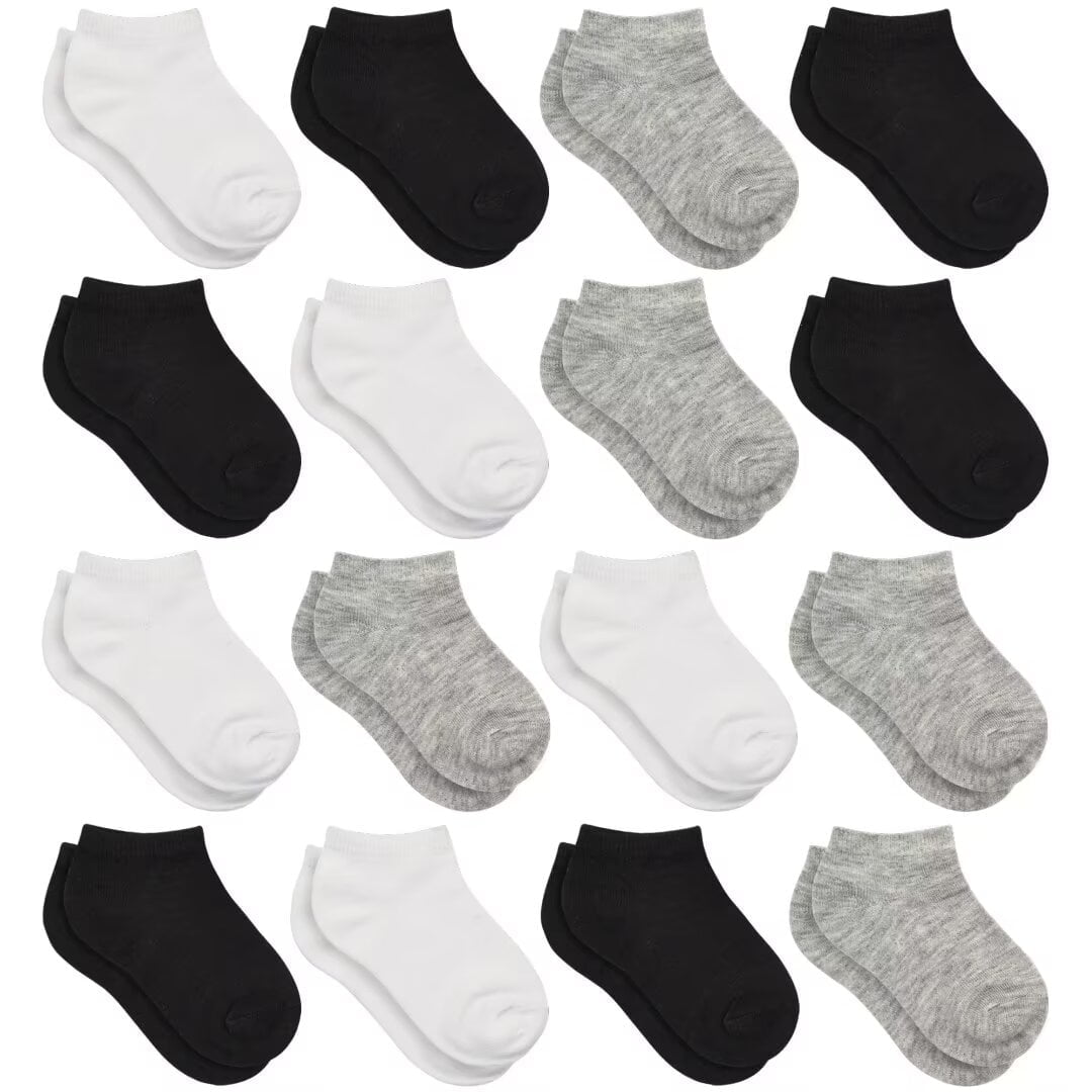 Toddler Socks, 16 Pairs Kids Socks Low Cut for Boys Girls Kids(1-13 ...