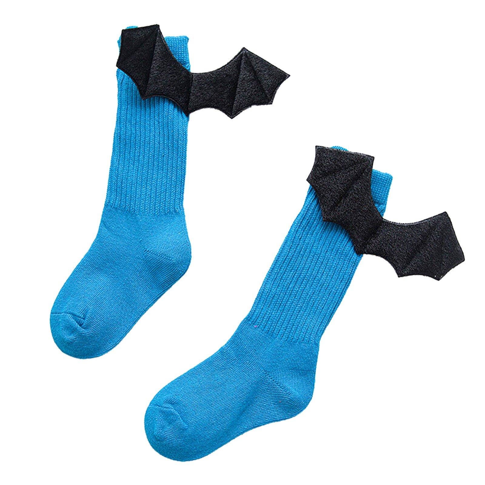 CHEEPUM Children's Socks Stockings Solid Color Wing Bow Half High Tube ...