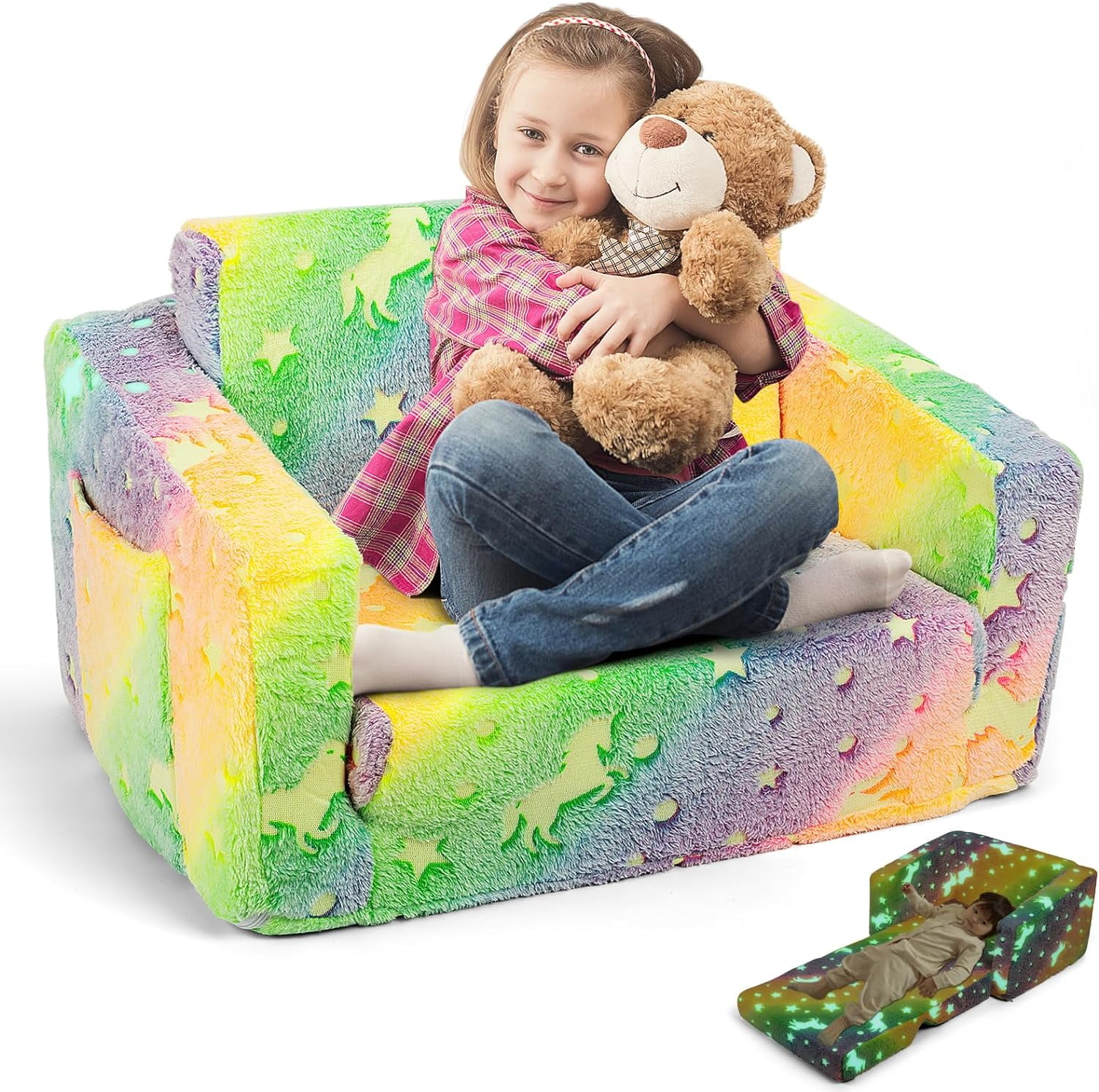 Toddler Sofa, Kids Couch, Fold Out Flip Out Sofa Chair, Children ...