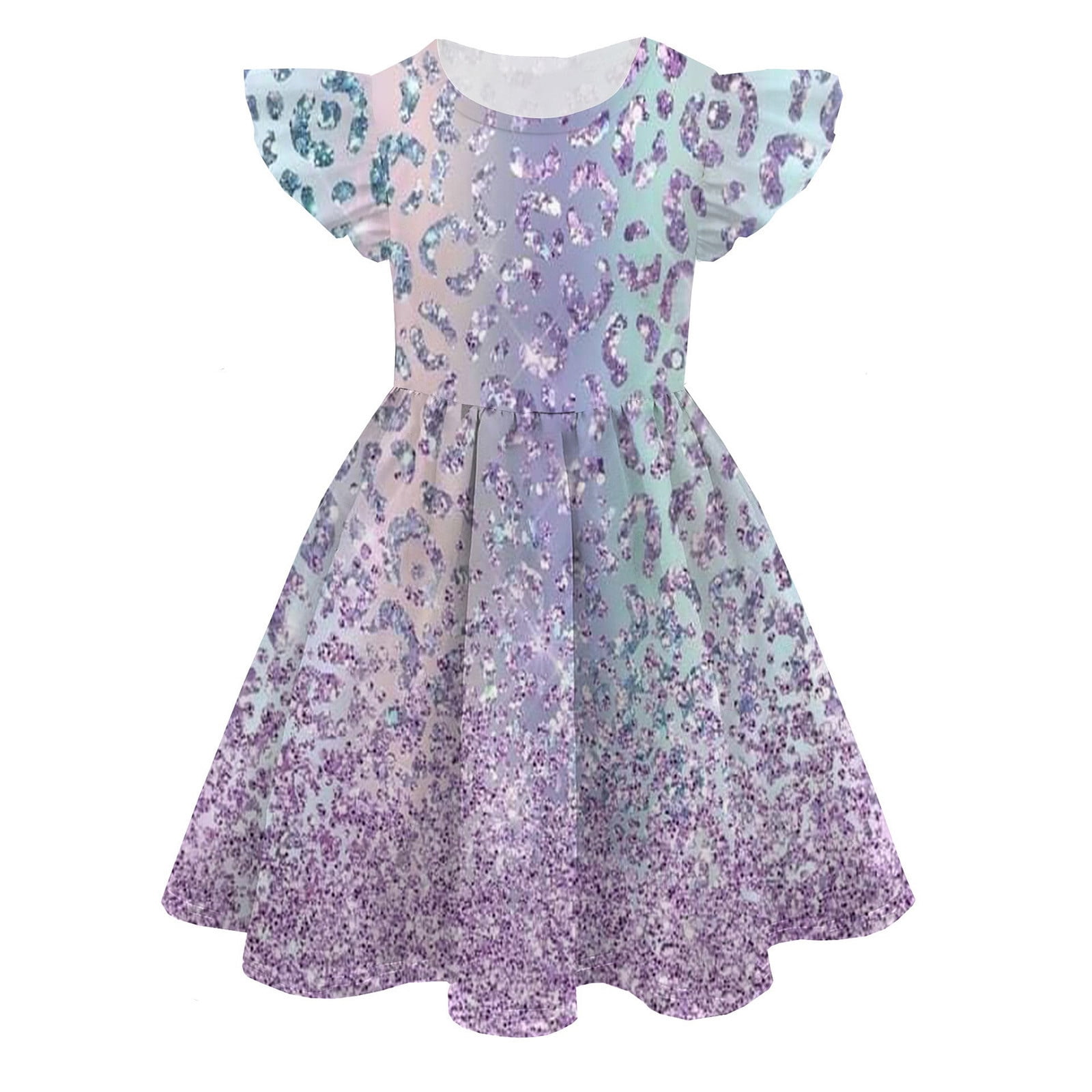 Toddler Spring Dress Summer Colorful Print Cute Personality Fly Sleeve ...