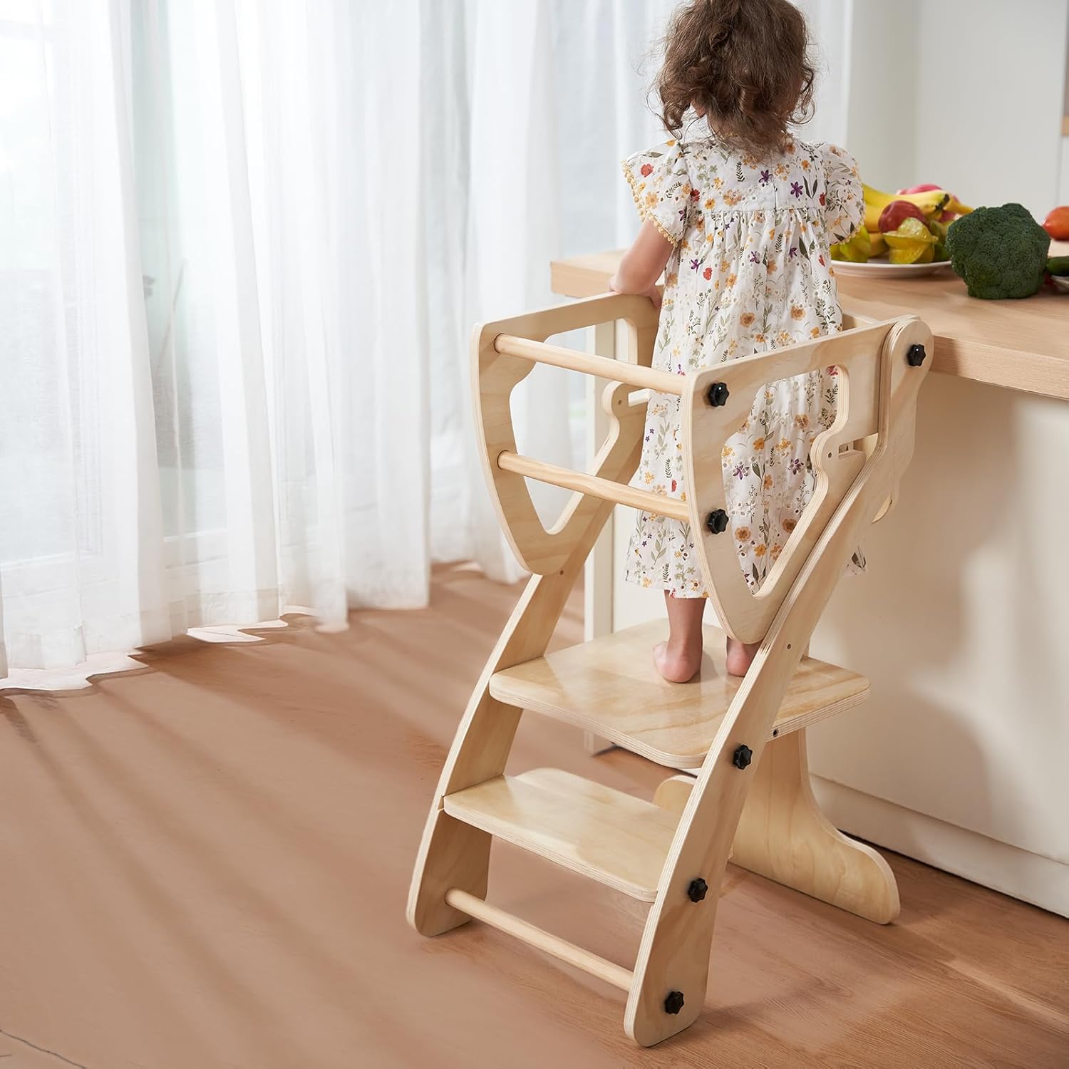 Toddler Standing Tower, 2 in 1 Toddler Kitchen Step Stool Helpers ...