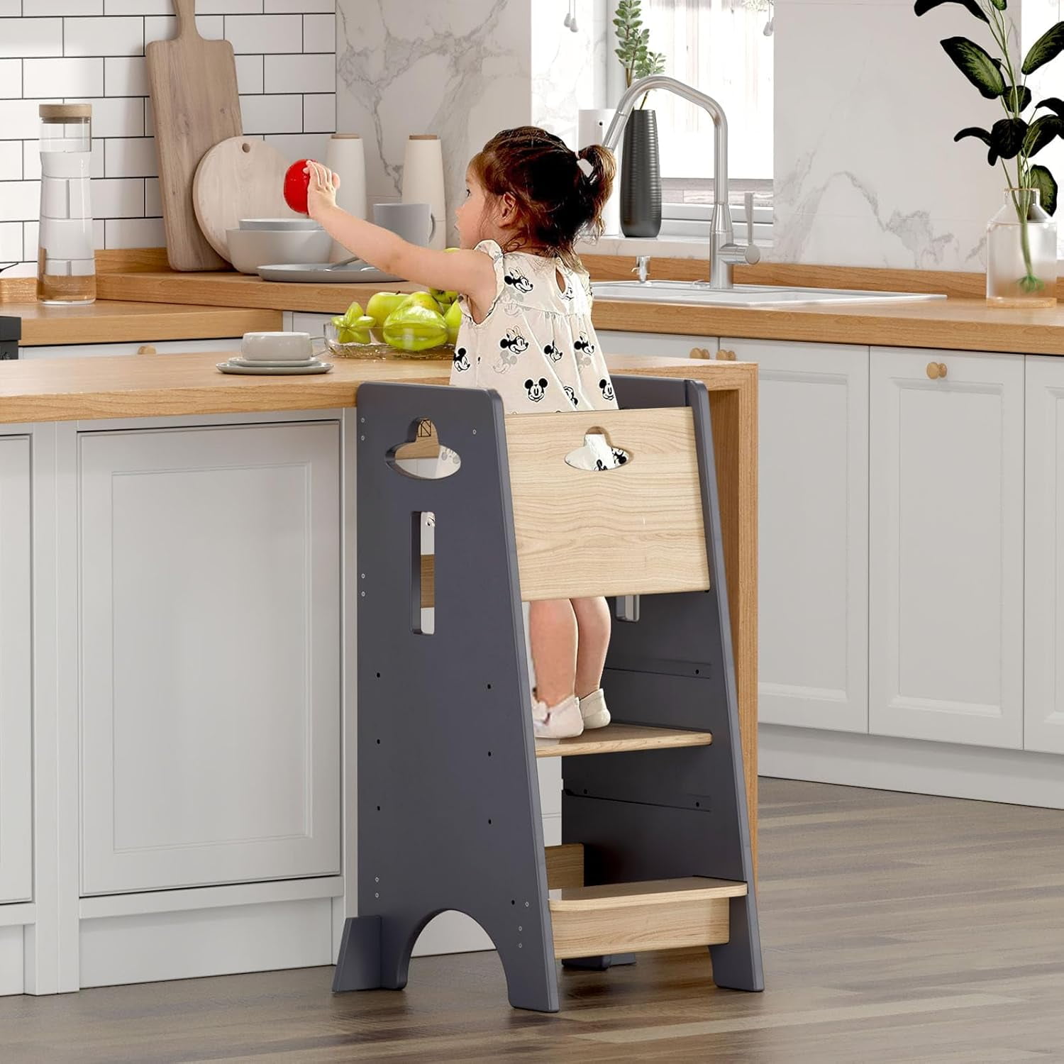 Toddler Standing Tower Adjustable Height - Super Stable Kids Kitchen ...