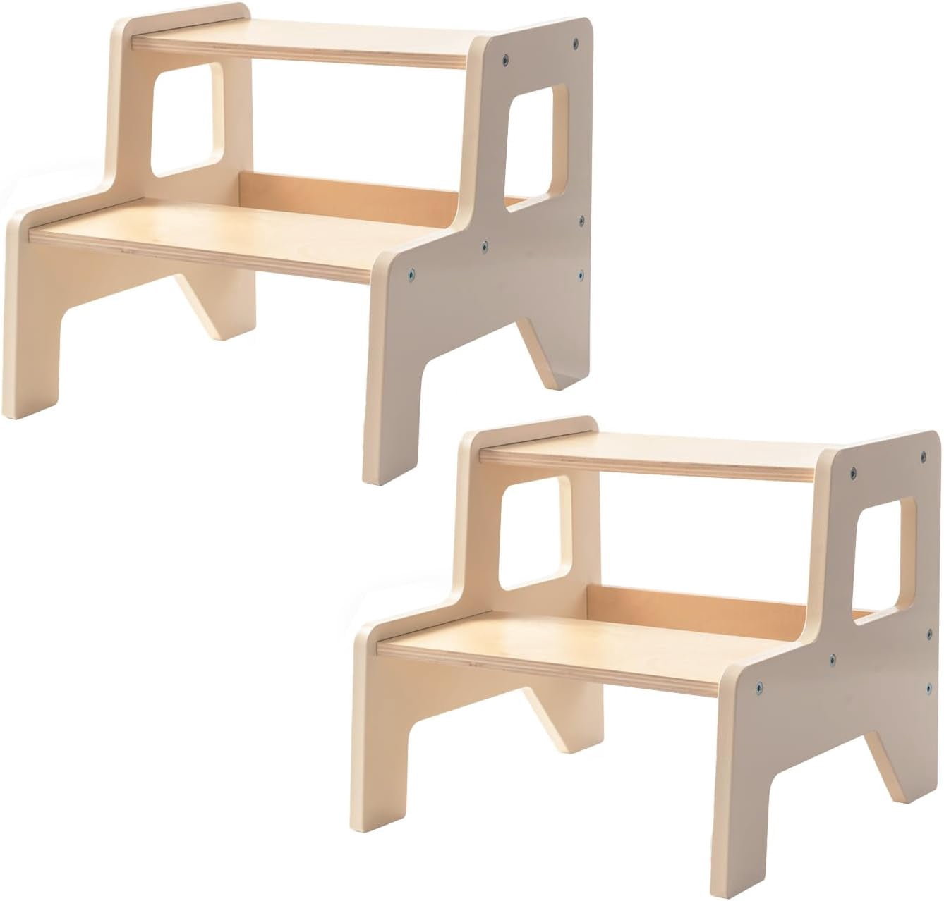 Toddler Step Stool, 2 Step Wooden Toddler Kitchen Stool Helper for ...