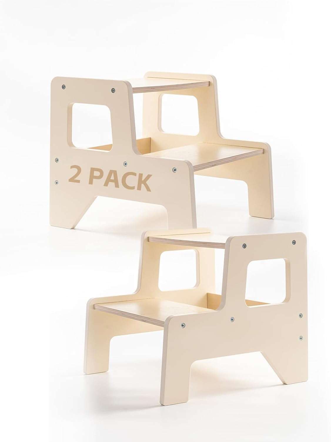 Toddler Step Stool, 2 Step Wooden Toddler Kitchen Stool Helper for ...