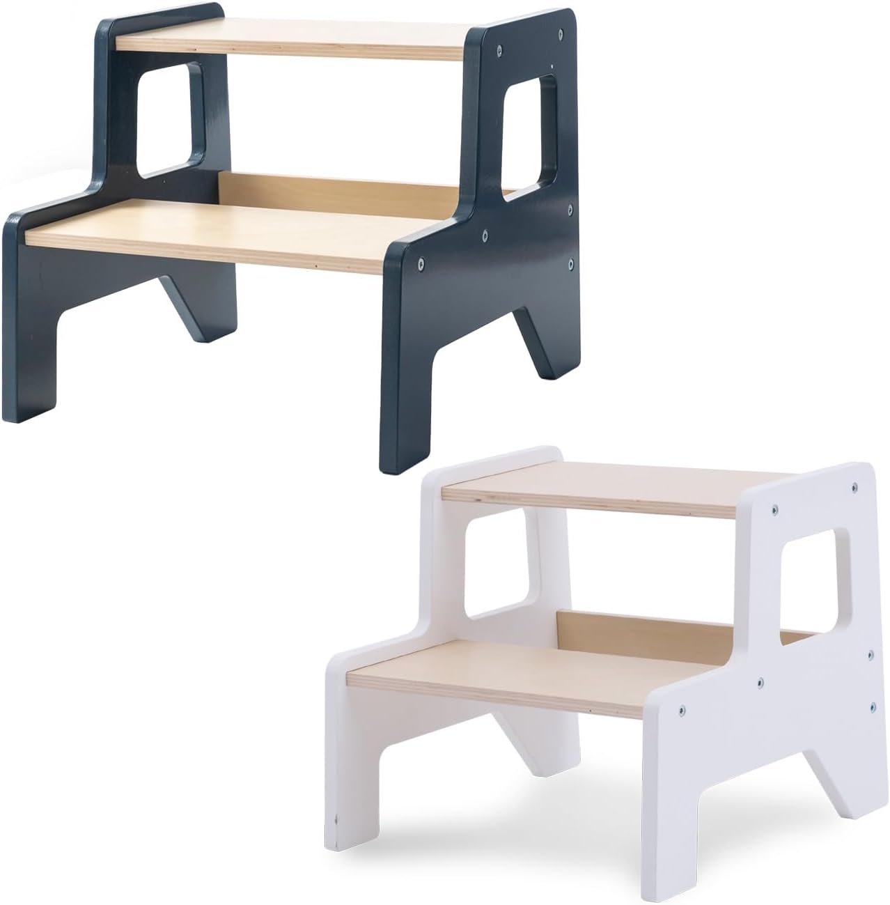 Toddler Step Stool, 2 Step Wooden Toddler Kitchen Stool Helper for ...