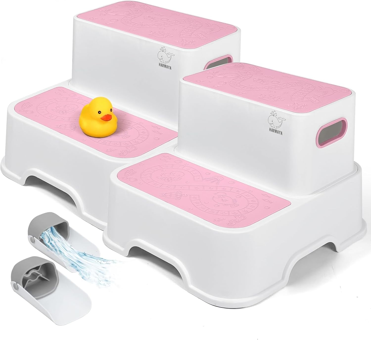 Toddler Step Stool for Bathroom Sink, 2-Pack Kids Toilet Potty Step ...