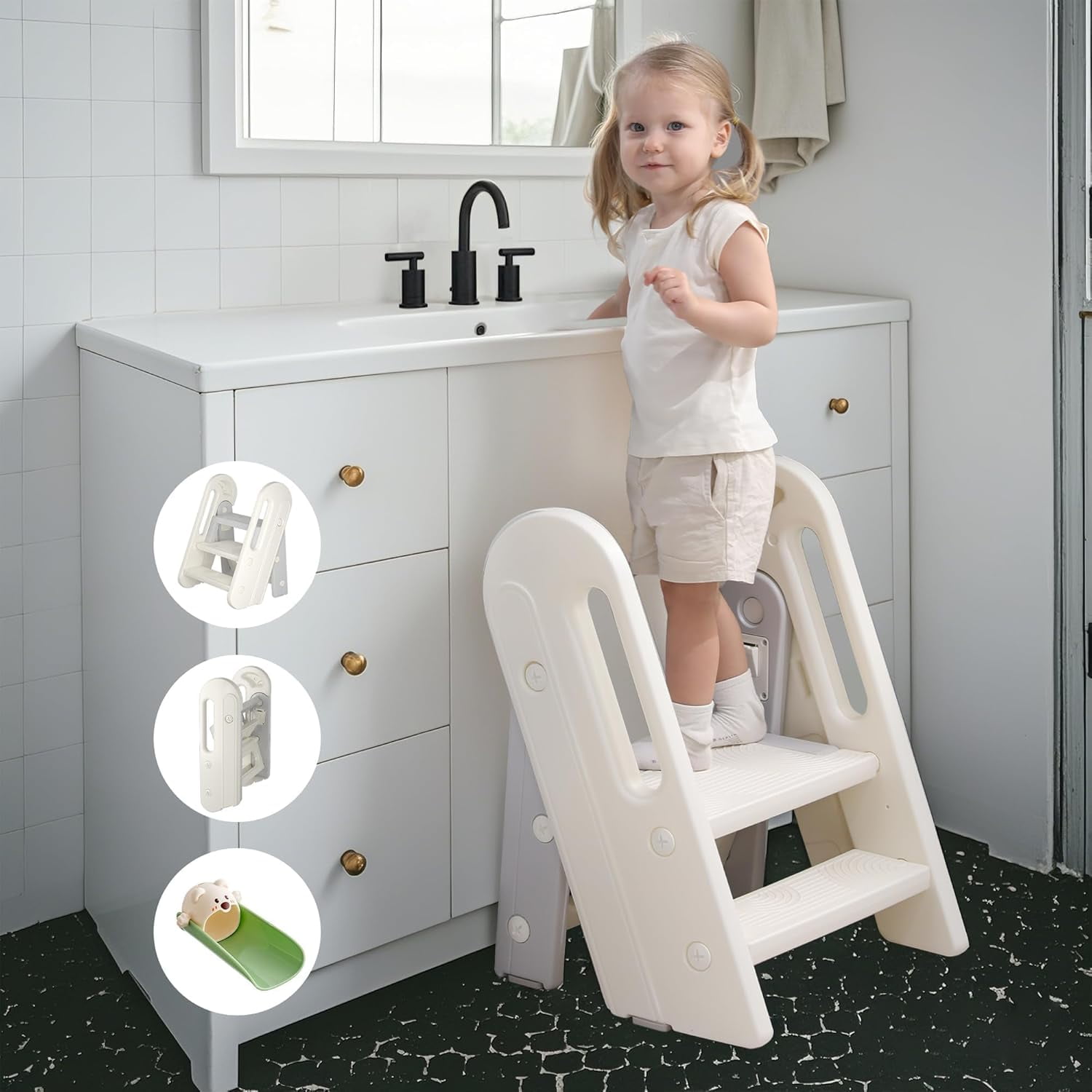 Toddler Step Stool for Bathroom Sink Kids Foldable Toilet Potty ...