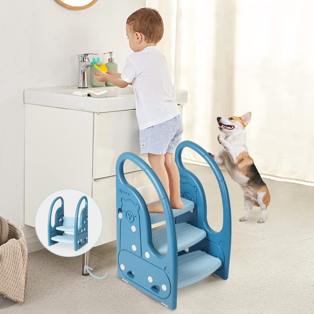 Toddler Step Stool Chair Kids 3 Step Standing Tower for Toddlers ...