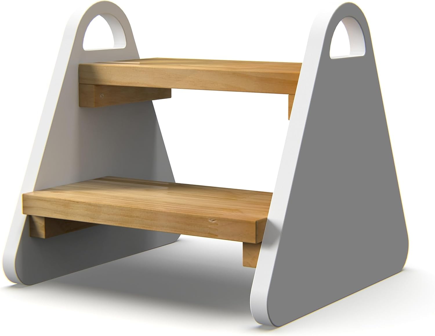 Toddler Step Stool, Wooden Step Stools for Kids, Solid Wood Two Step ...