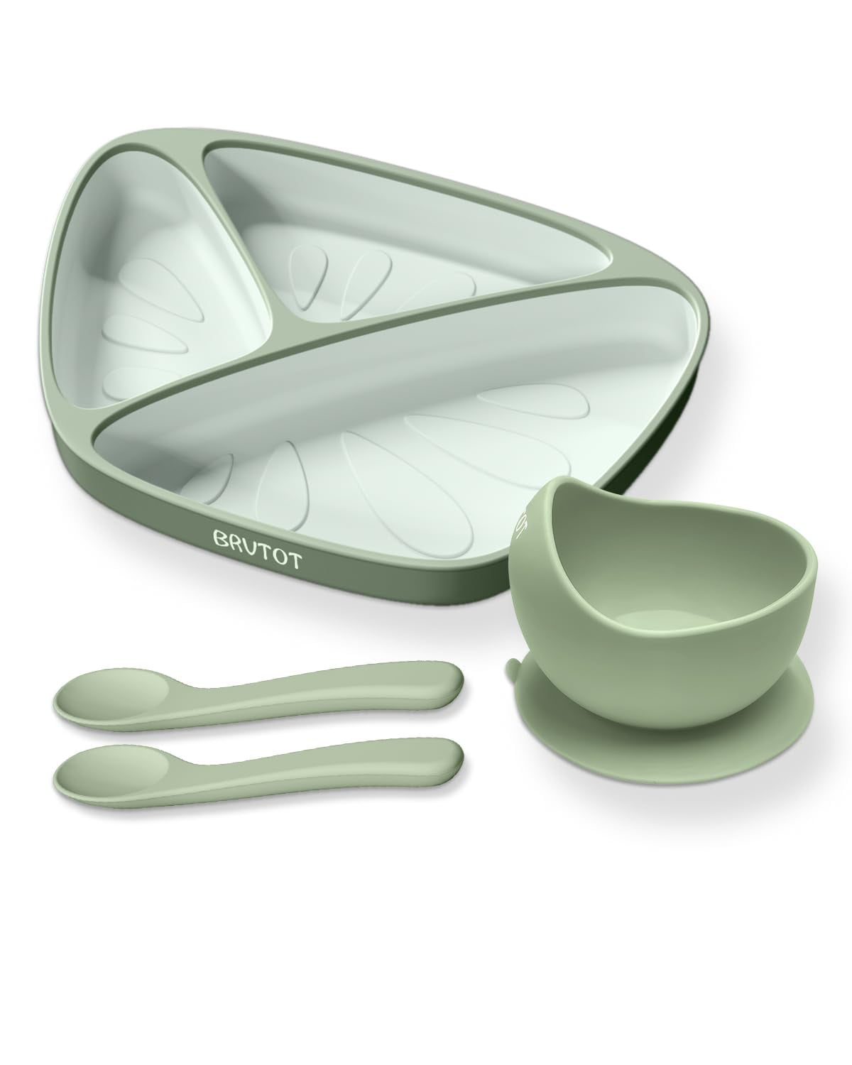 Toddler Suction Plates and Bowls Set with 2 Spoons, BPA Free Food Grade ...